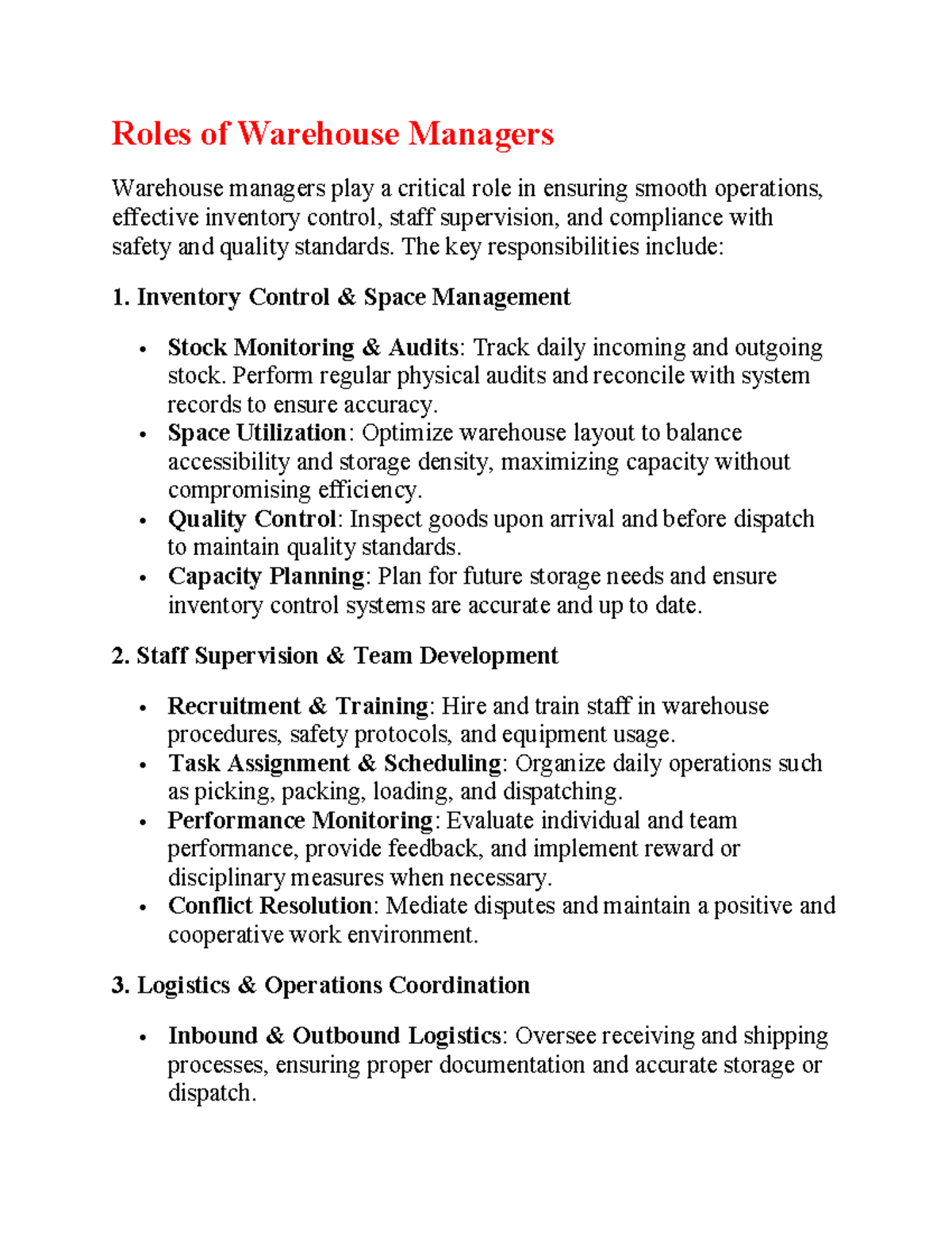 Roles of Warehouse Managers: Key Responsibilities & Operations Overview ...