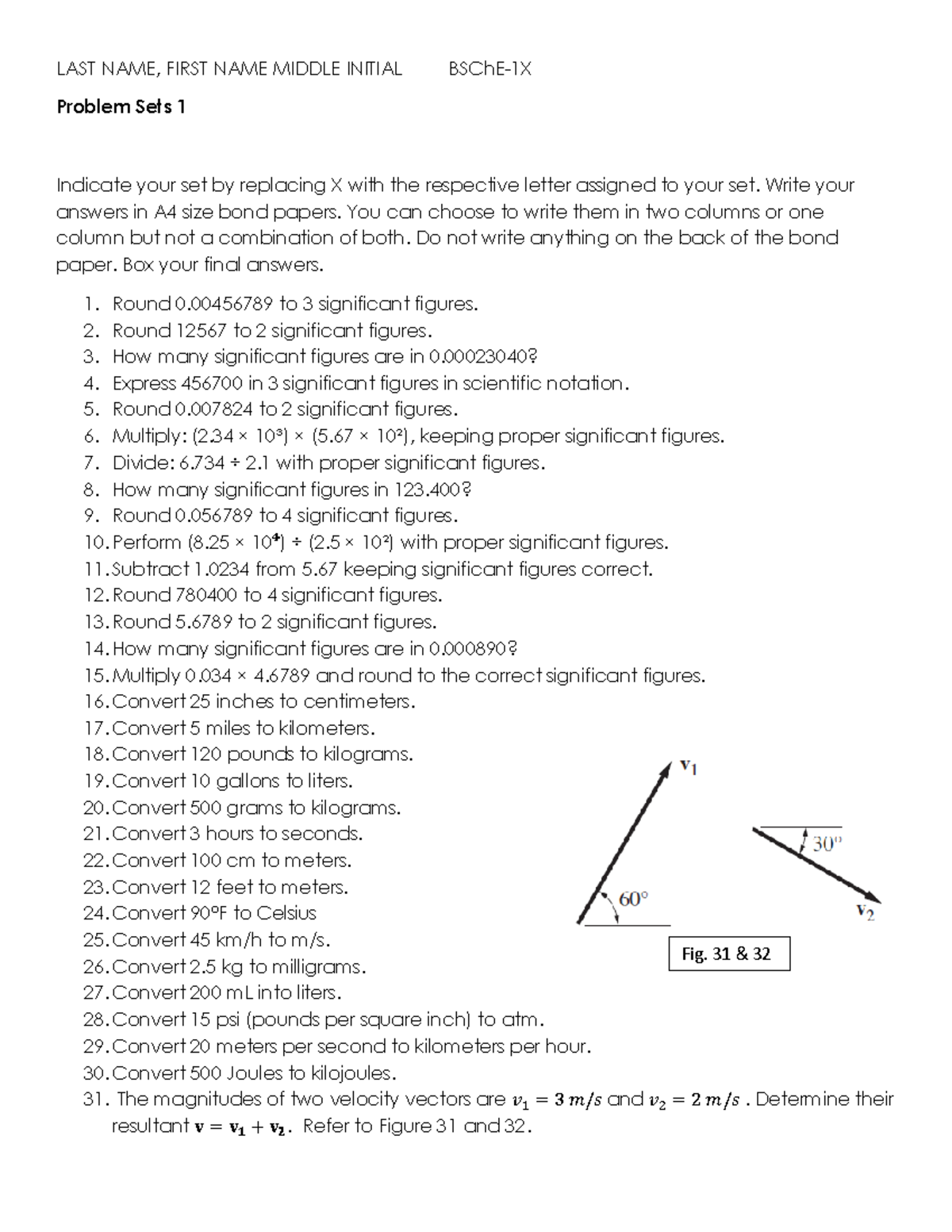 PS for Physics Ch E: Problem Sets and Solutions - Studocu
