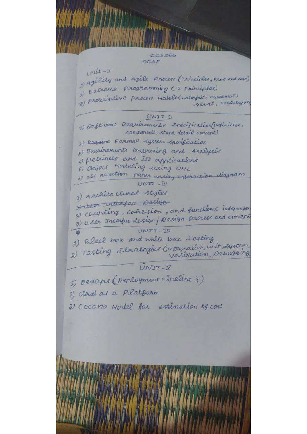 CCS356 OOSE Unit 2: Agile Processes & Software Requirements Overview - Studocu