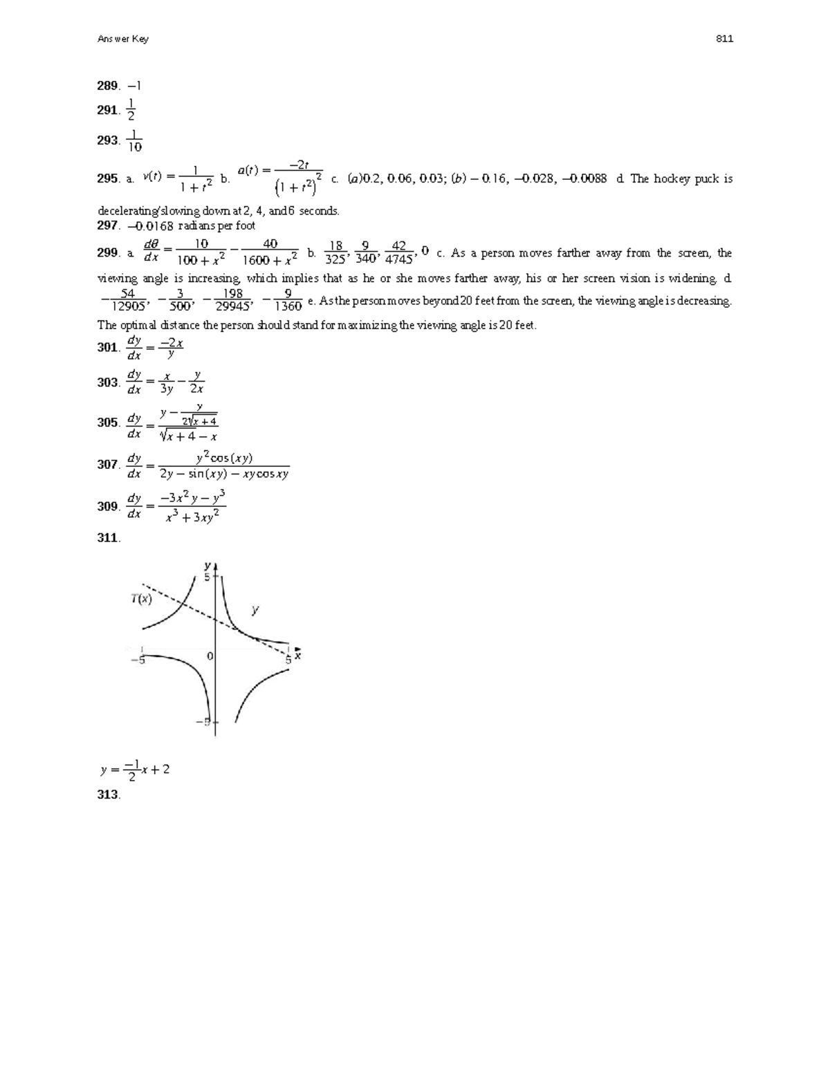 Answer Key for Calculus Volume 1 - Part 4 (811, 289, 291) - Studocu