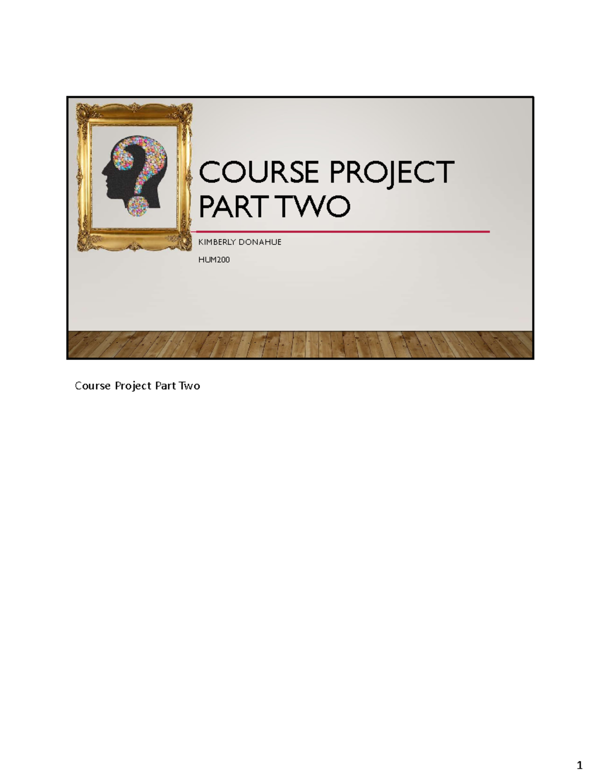 HUM 200 Course Project Part Two: Identity in Art & Mental Health - Studocu
