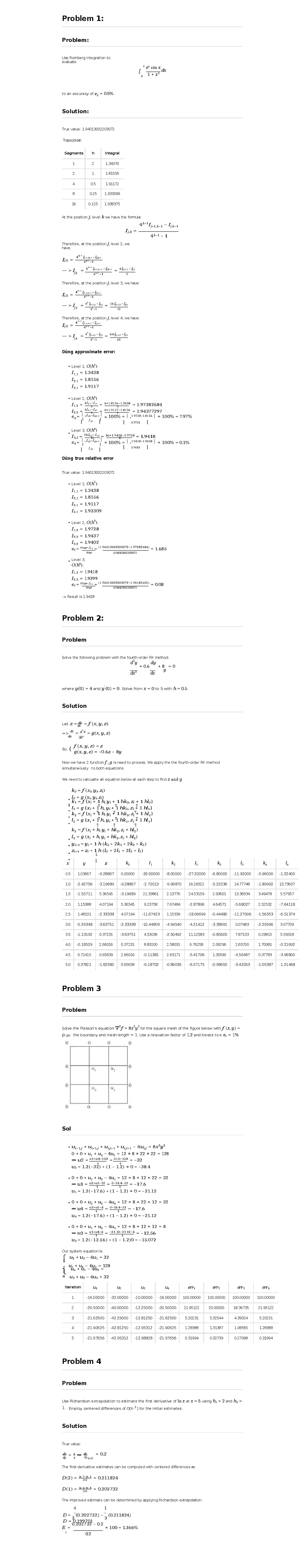 TMC Final Exam Problem Set 5: Numerical Integration & Differential Equations - Studocu