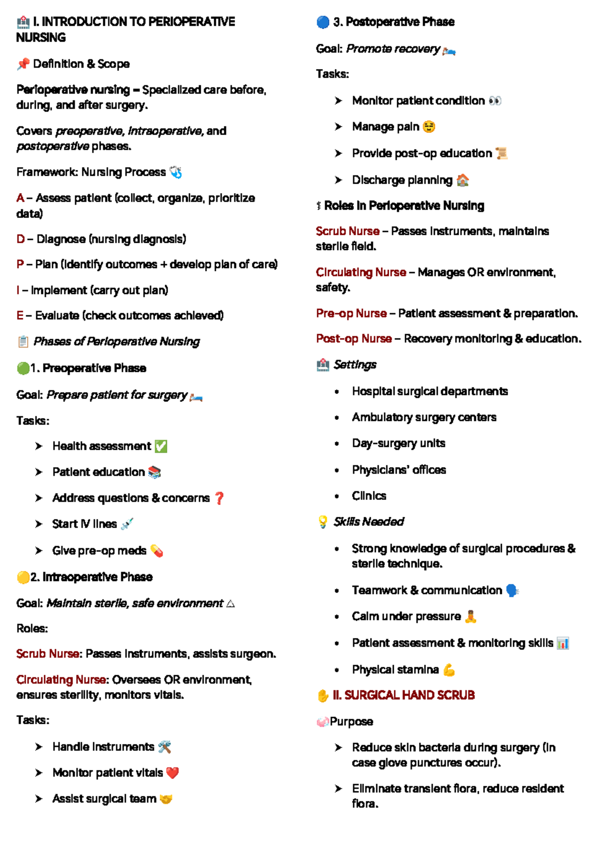 MS + COA PCCP Review: Perioperative Nursing Essentials - Studocu