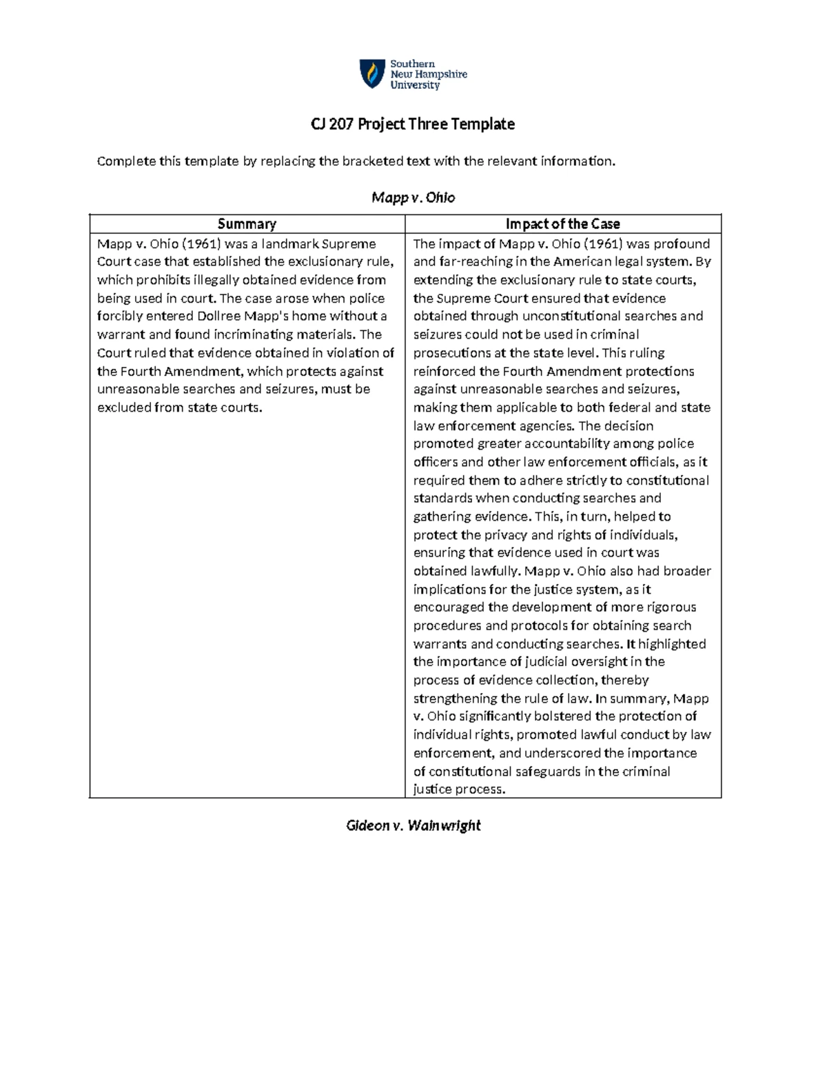 CJ 207 Project Two - grade A - CJ 207 Project Two Moving Through the ...