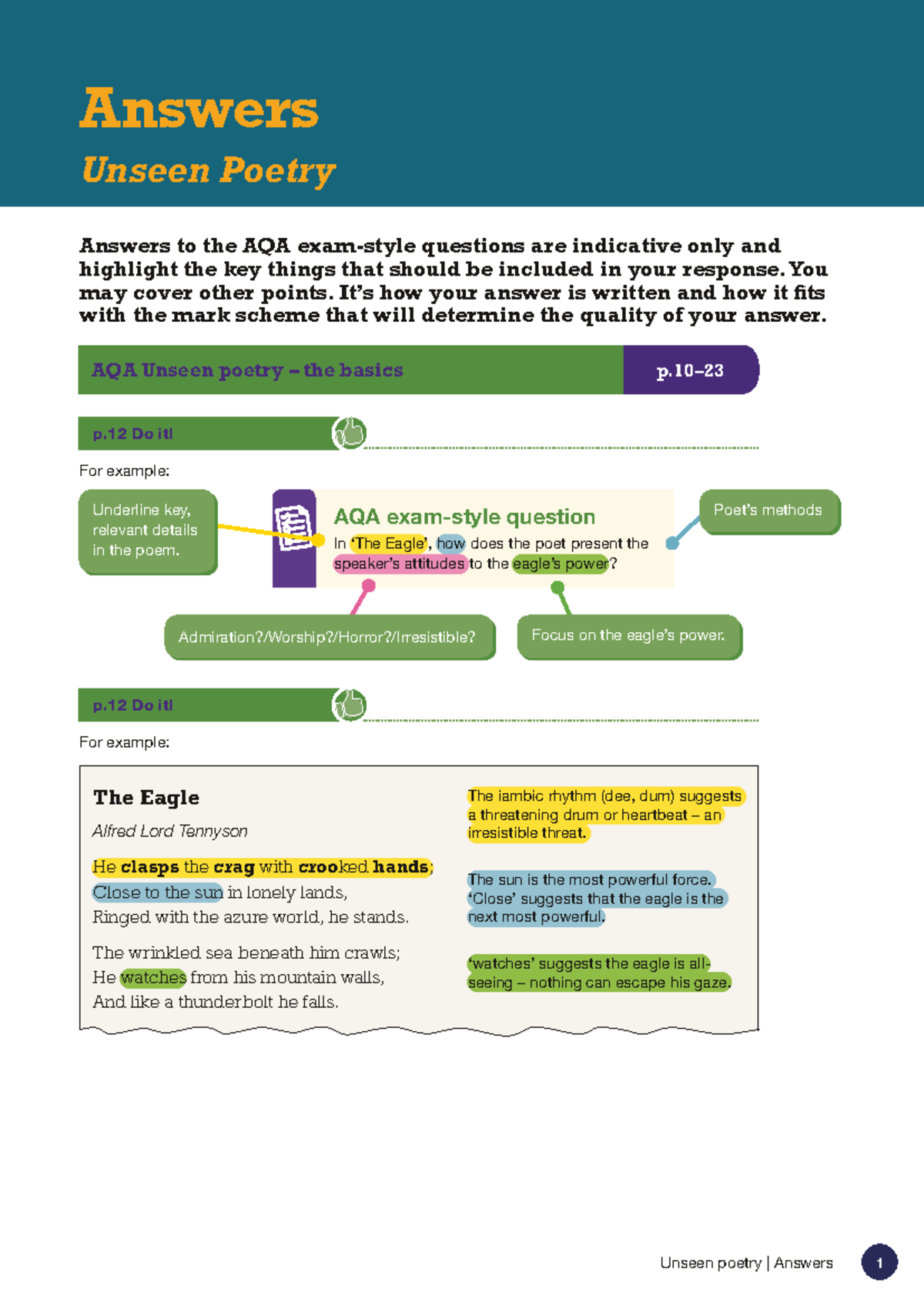 AQA Unseen Poetry Answers: Key Insights and Analysis - Studocu