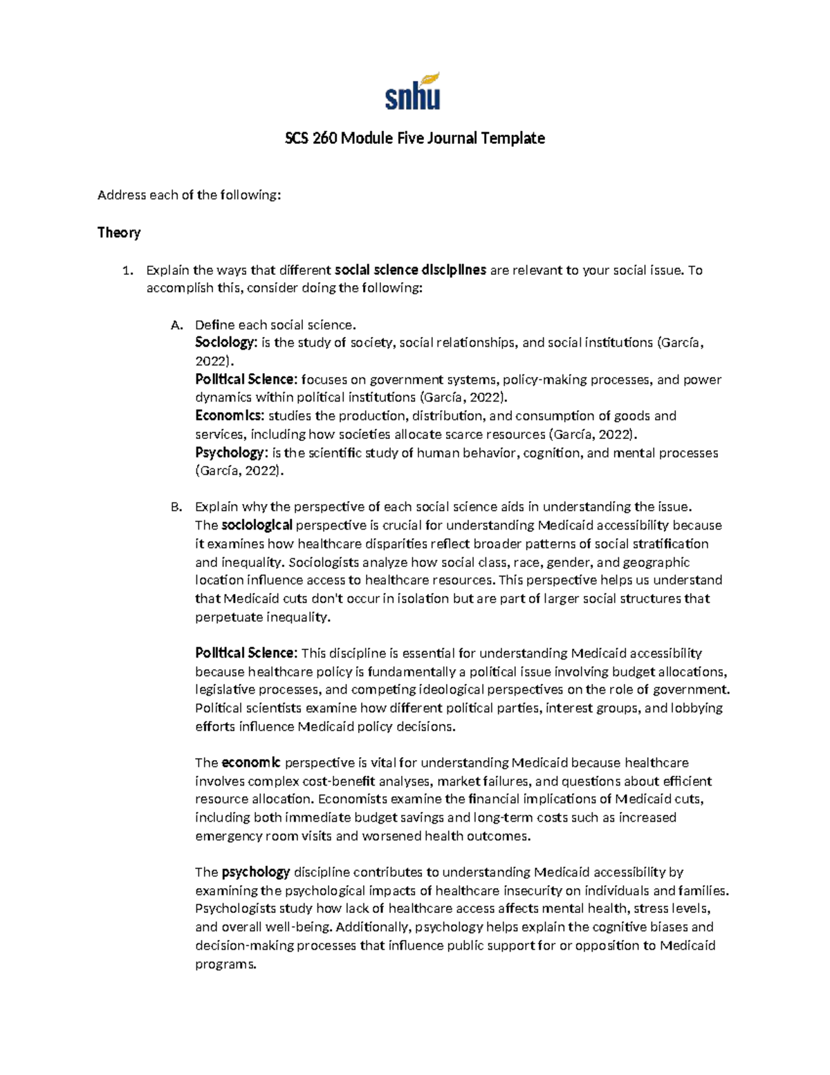 SCS 260 Medicaid Accessibility: Social Science Perspectives Journal - Studocu