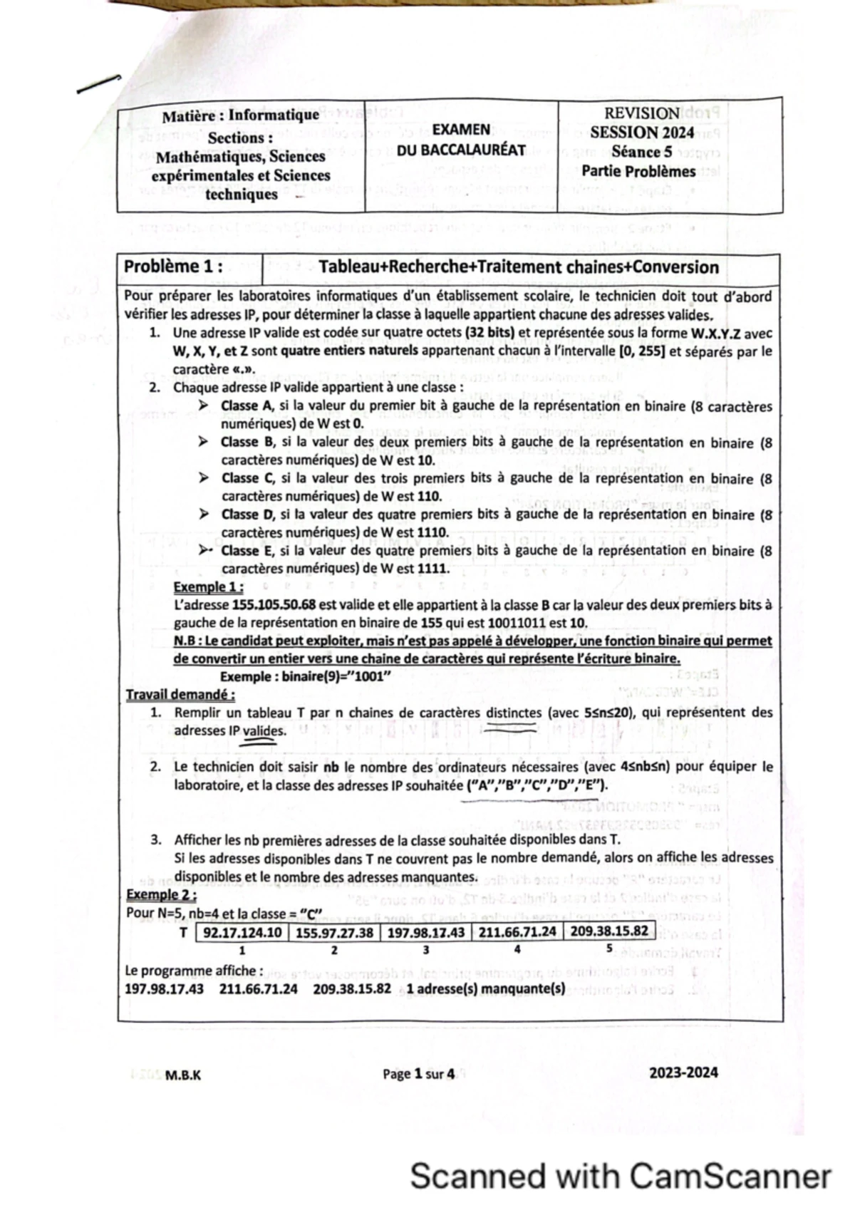 Révision Pratique Bac 2023 - Informatique - Kais Taboubi - Studocu