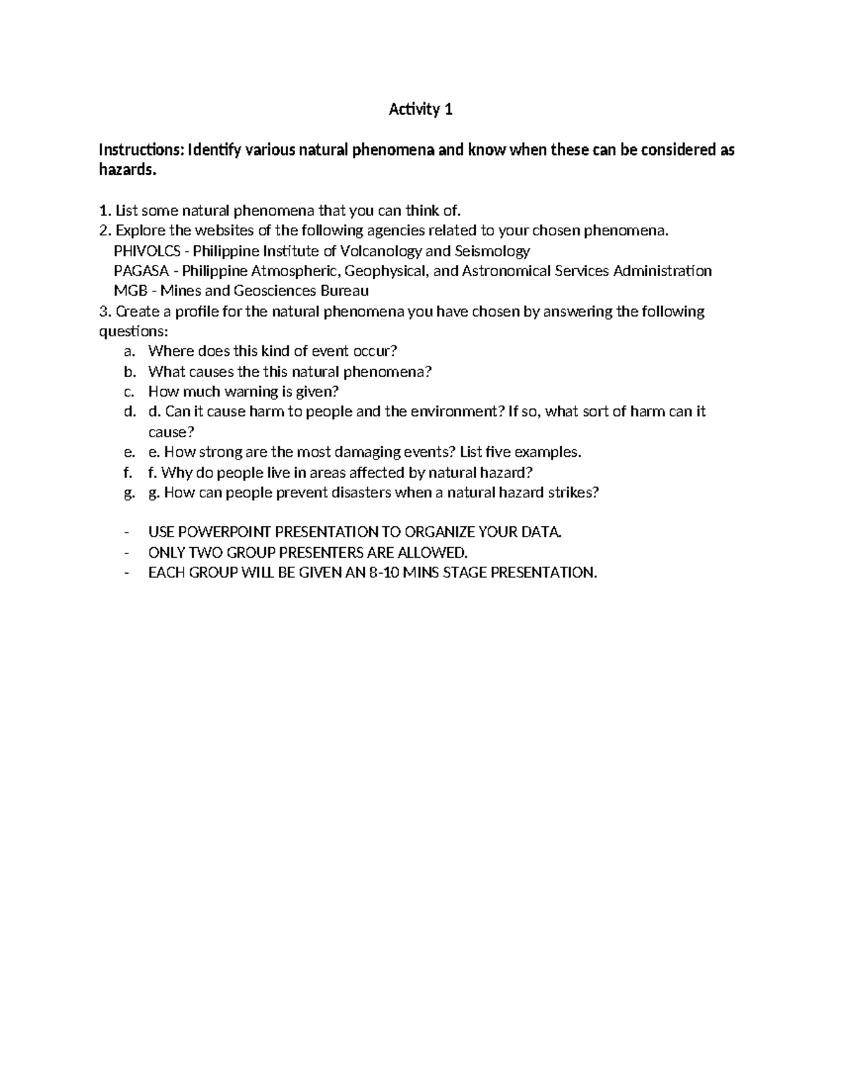 Activity-1 - Samples - Activity 1 Instructions: Identify various ...