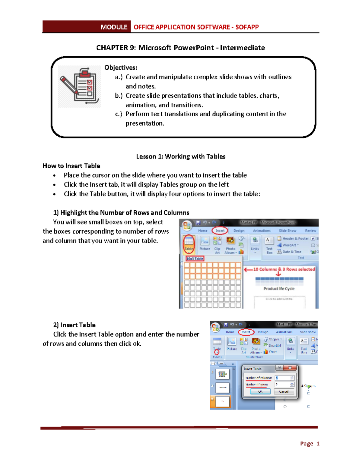 Sofapp CH9: Intermediate MS PowerPoint Techniques & Features - Studocu