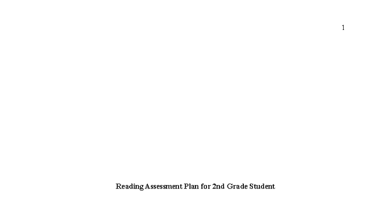 2nd Grade Reading Assessment Plan: Strategies & Interventions - Studocu