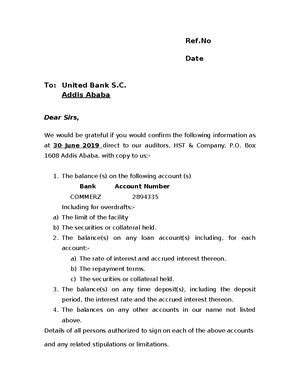 Bank Confirmation letter - Ref.NoRef Date Date To: To: Nib ...