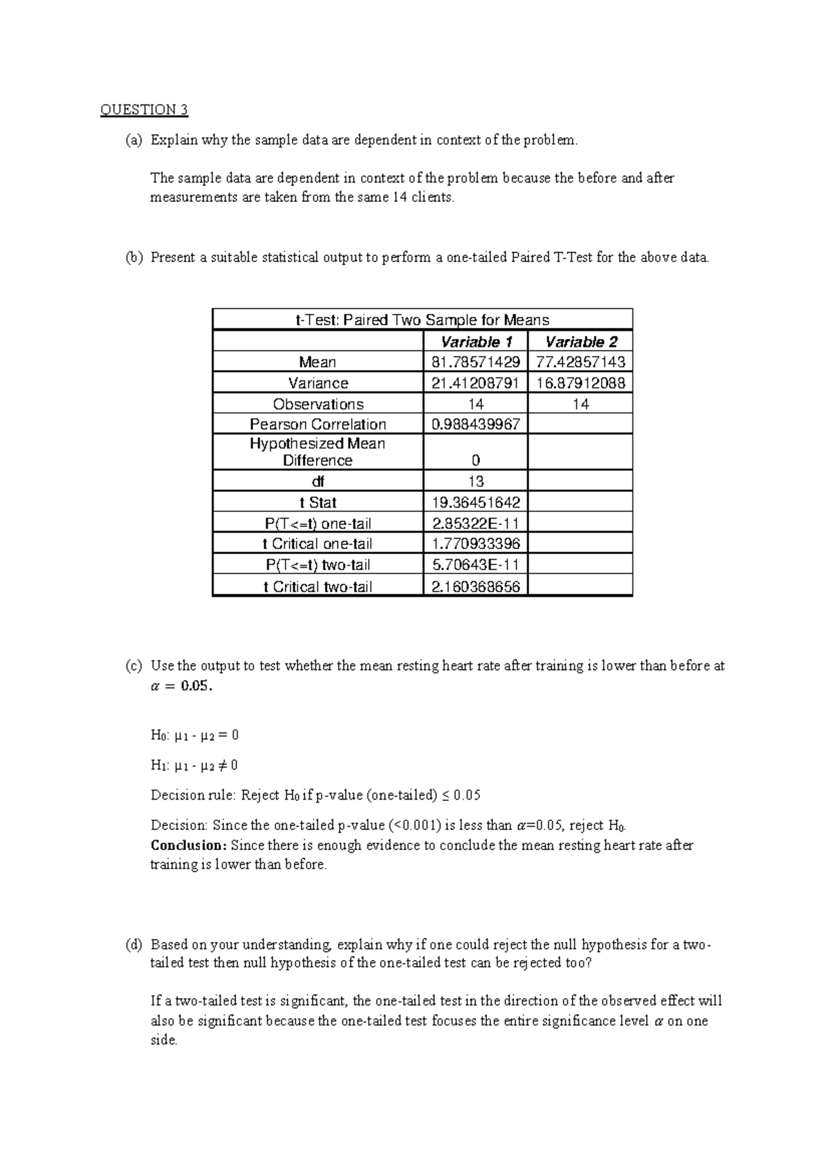 STA 2023: Paired Sample Analysis and Hypothesis Testing - Studocu