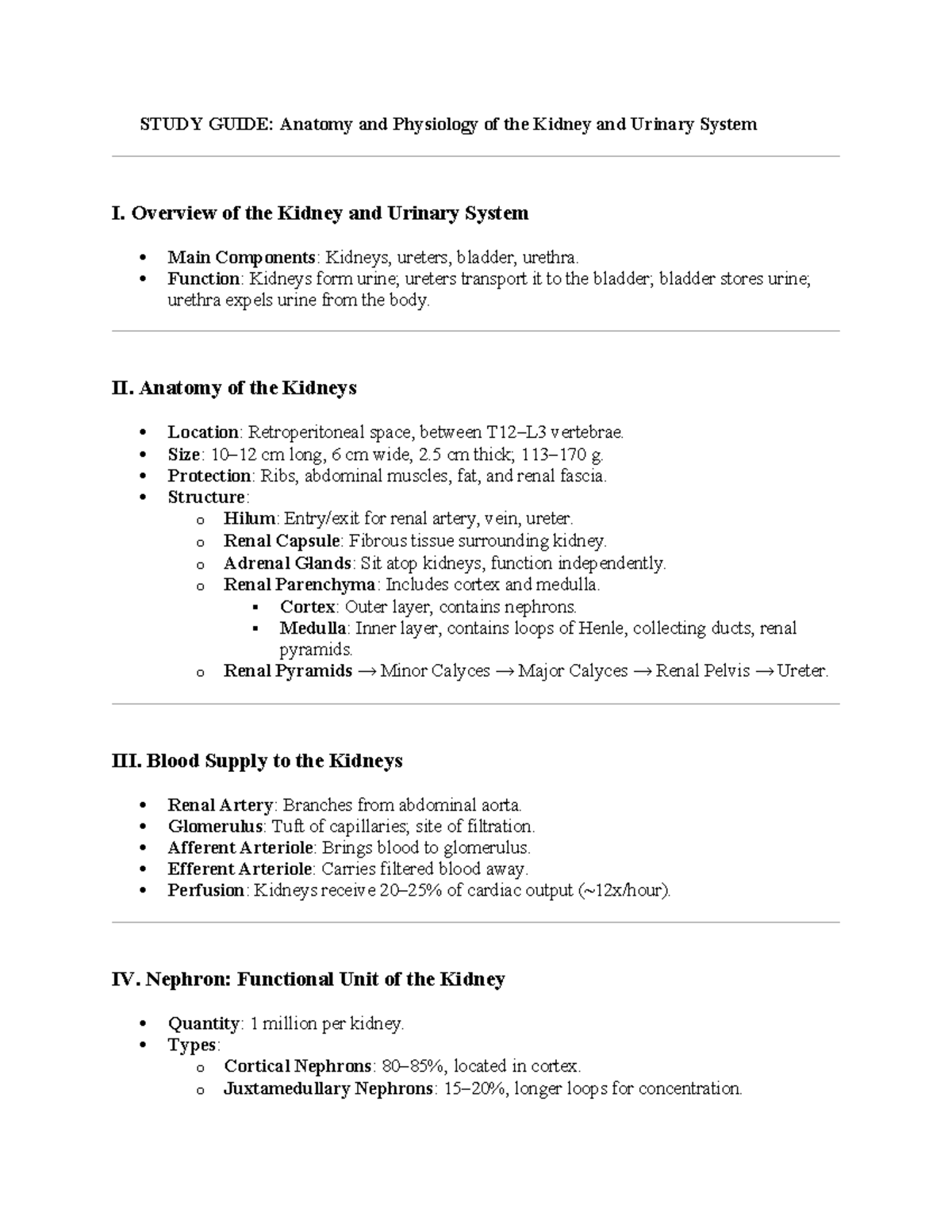 Urinary System Assessment & Nursing Care: A Comprehensive Study Guide ...
