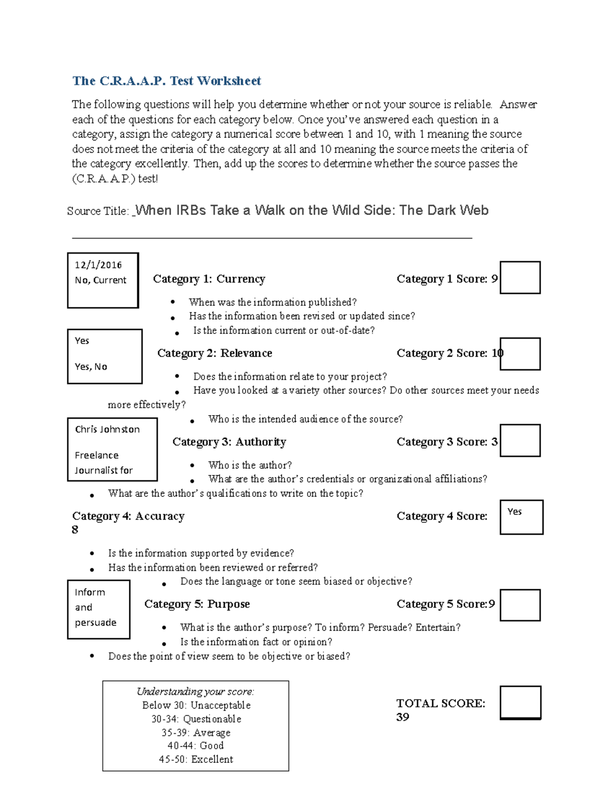 3 2 activity evaluating sources - The C.R.A.A. Test Worksheet The ...