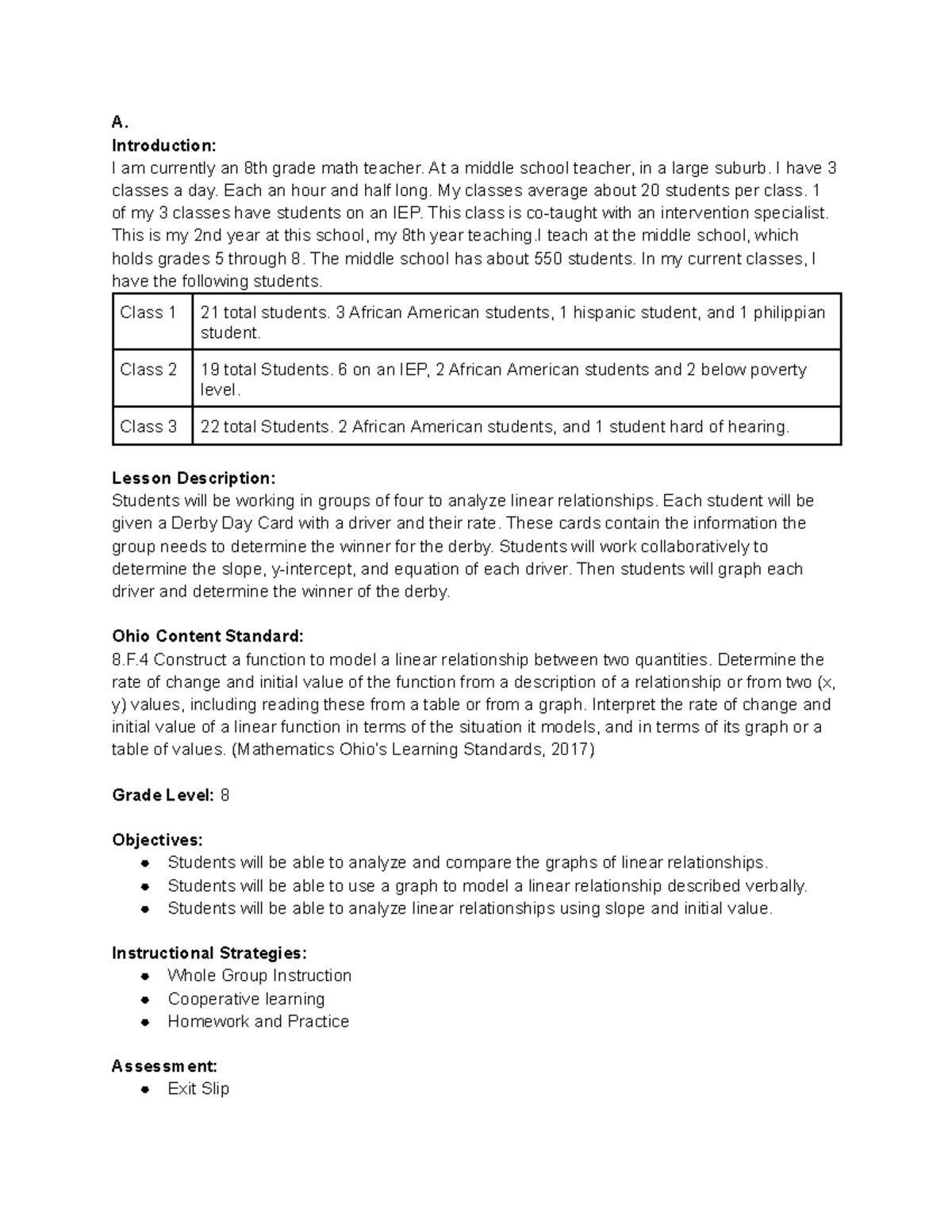 TASK 1: Identifying Professional Growth Opportunities in Math Teaching ...