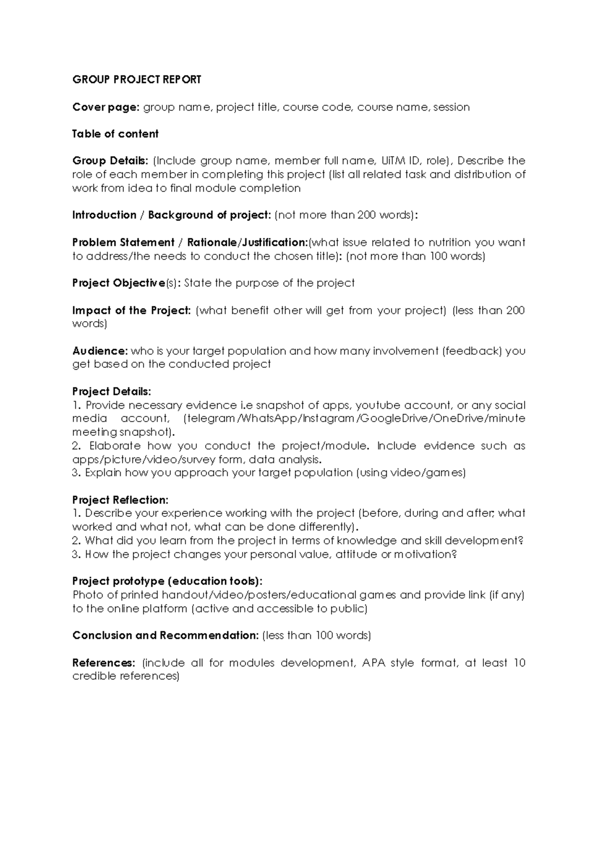 FST511 - Comprehensive Group Project Report on Nutrition Challenges ...