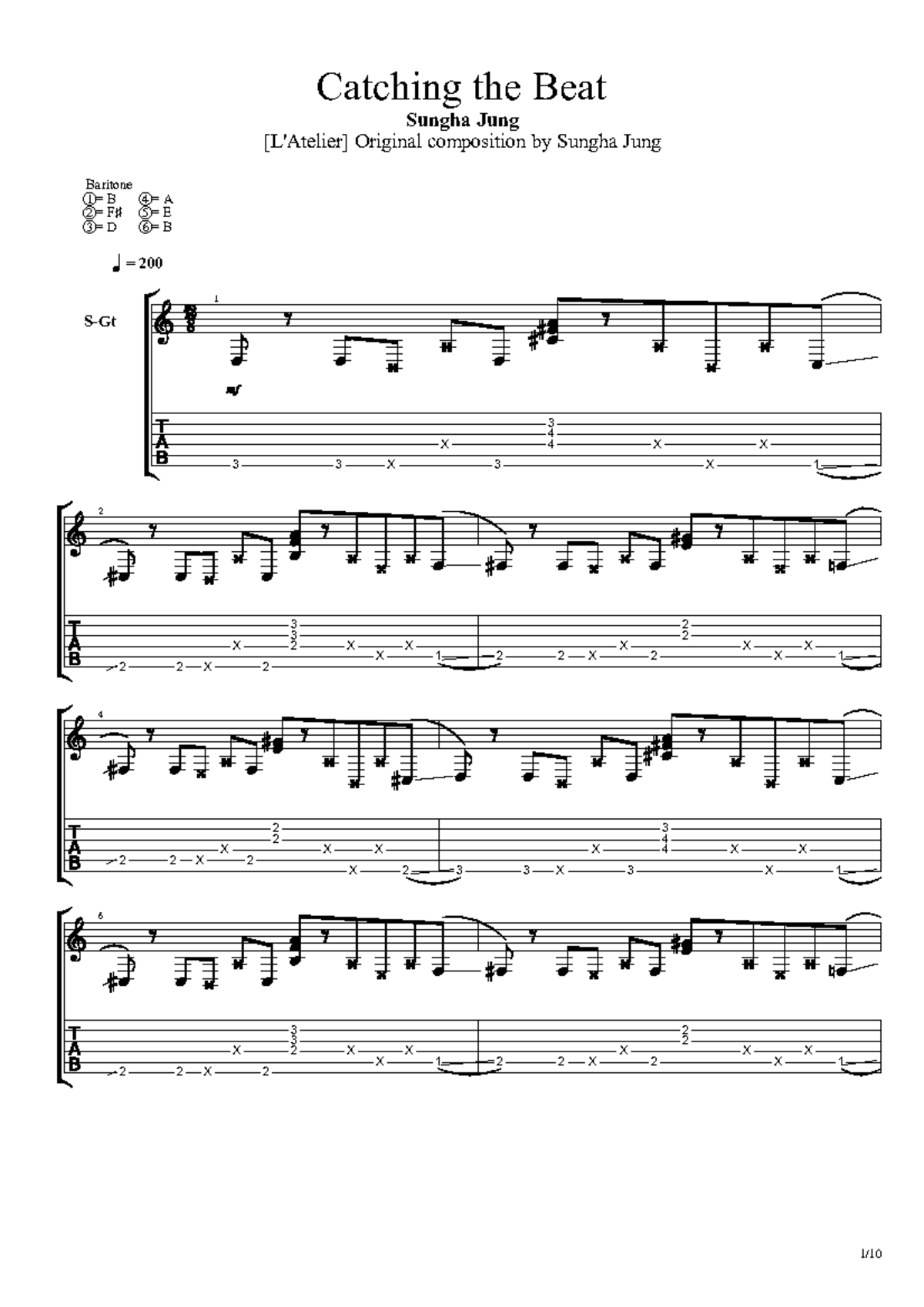 Sungha Jung's "Catching the Beat" - Baritone Composition Analysis - Studocu