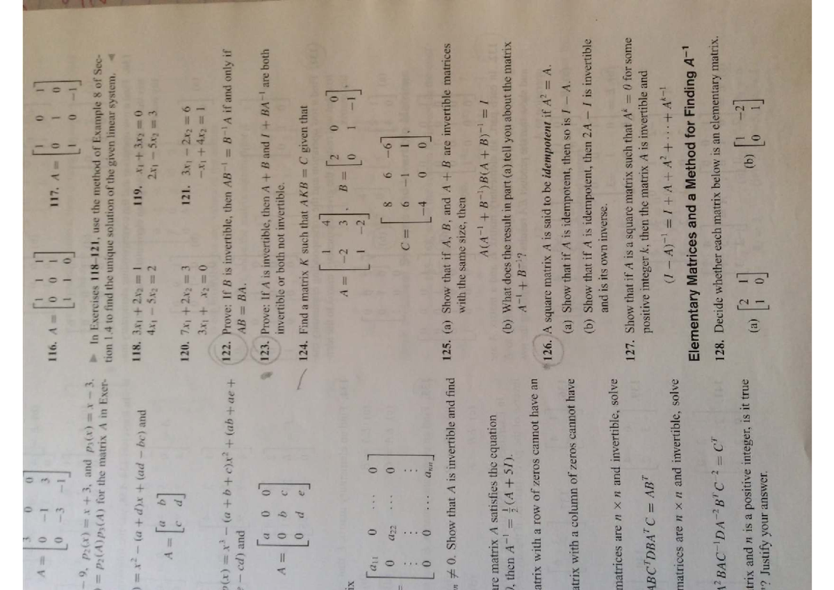 Linear Algebra Exercises: Section 1.5 (300A03116) - Studocu