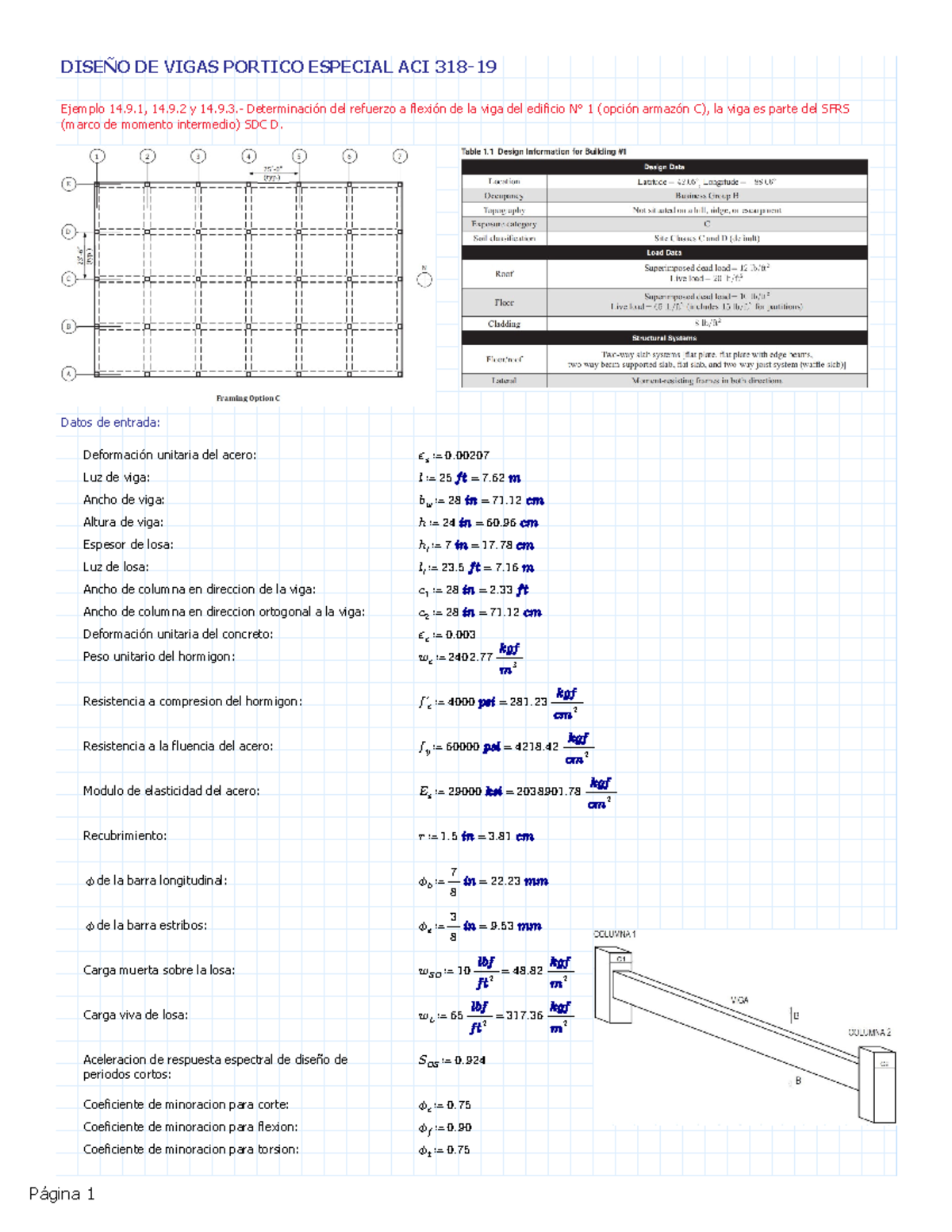 Diseño de Vigas Pórtico Especial ACI 318-19 - Studocu