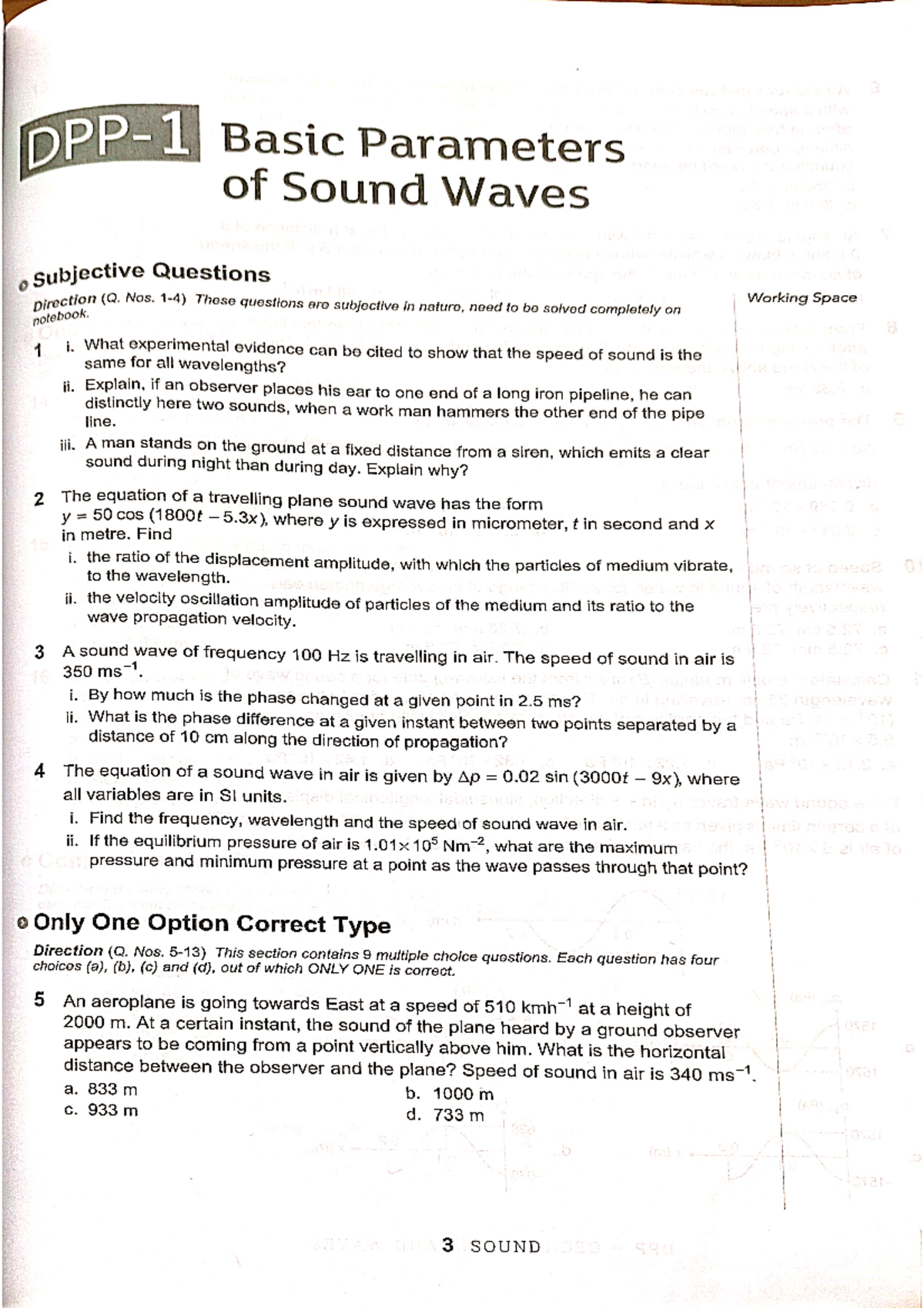 Sound Waves: Basic Parameters and Subjective Q&A - WS &key - Studocu