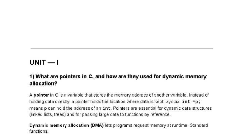 Data Structures Exam (CS101): Pointers, Algorithms, and Graphs - Studocu