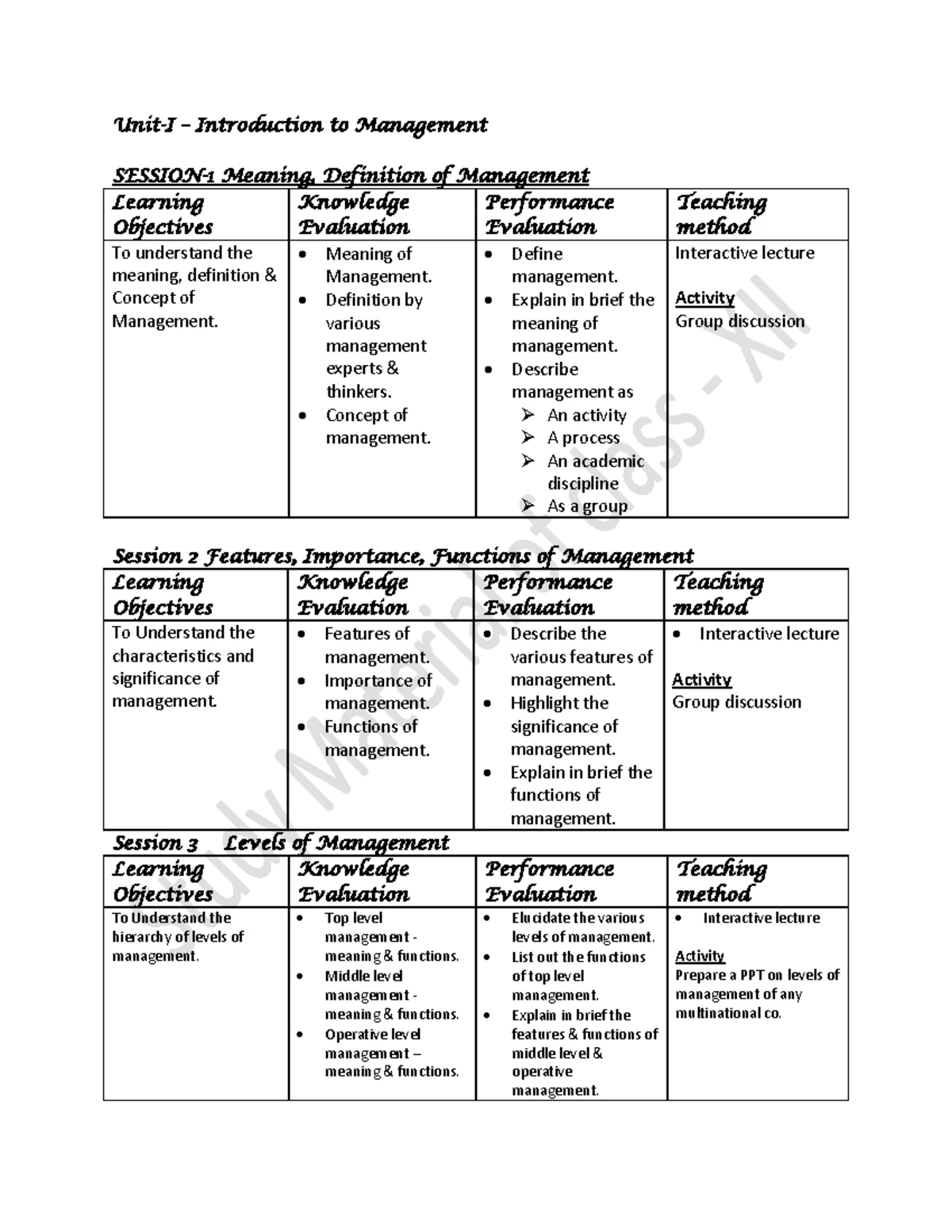 Pdf - Lecture notes - Business Management: Back to Basics Edition: 1st ...