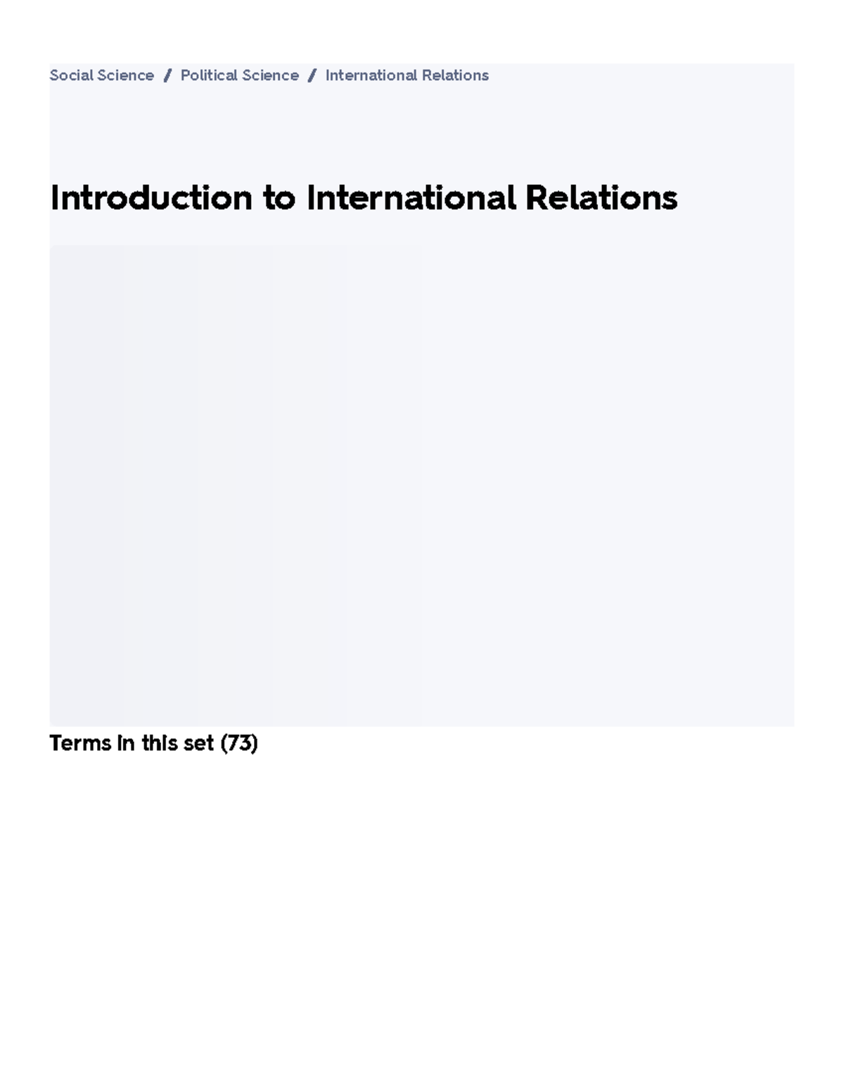 Introduction to International Relations Flashcards Quizlet ...