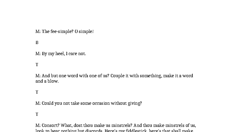 R&J ORAL TEXT - Practice Text for M: The O Simple! - Studocu