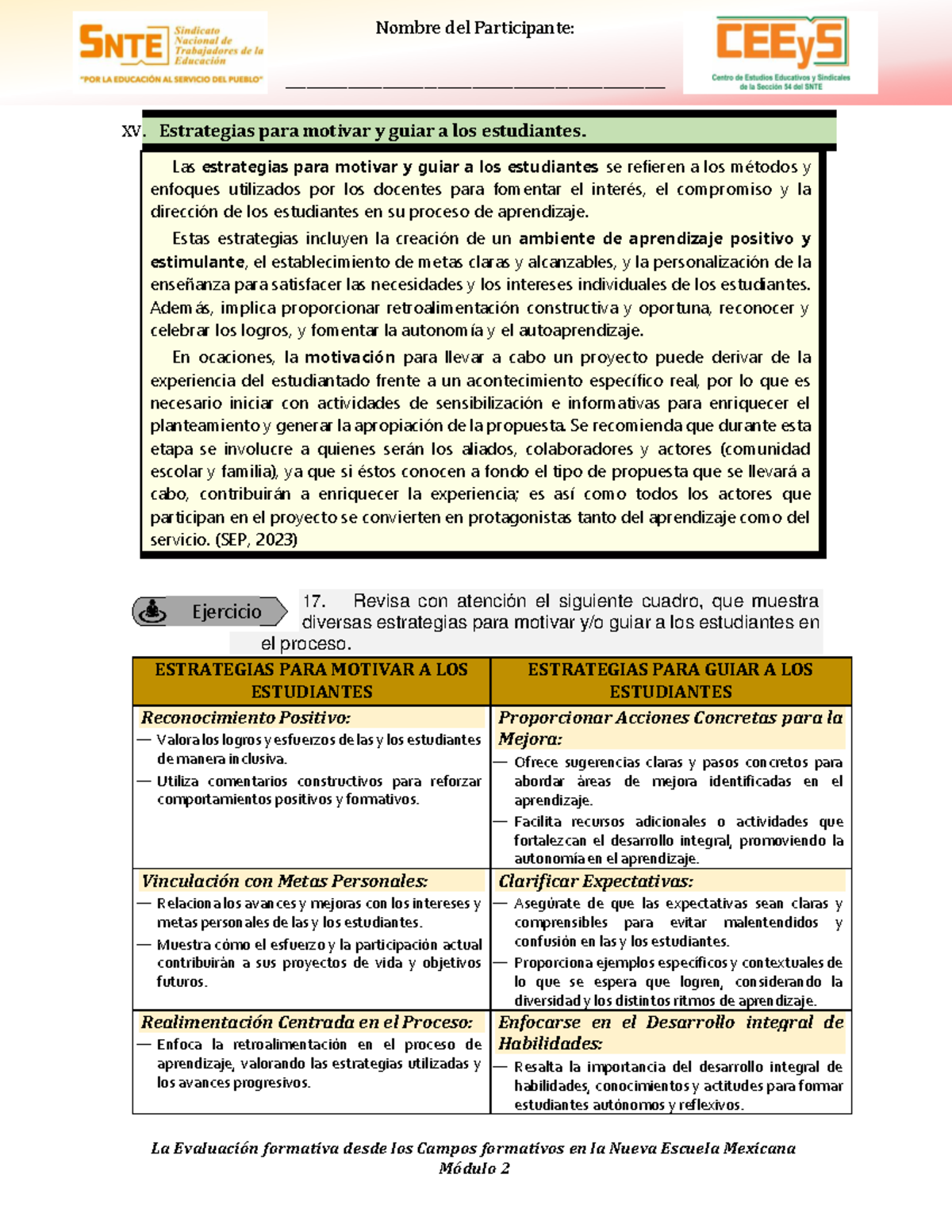 Estrategias para Motivar y Guiar a Estudiantes - Módulo 2 (Ficha XV ...