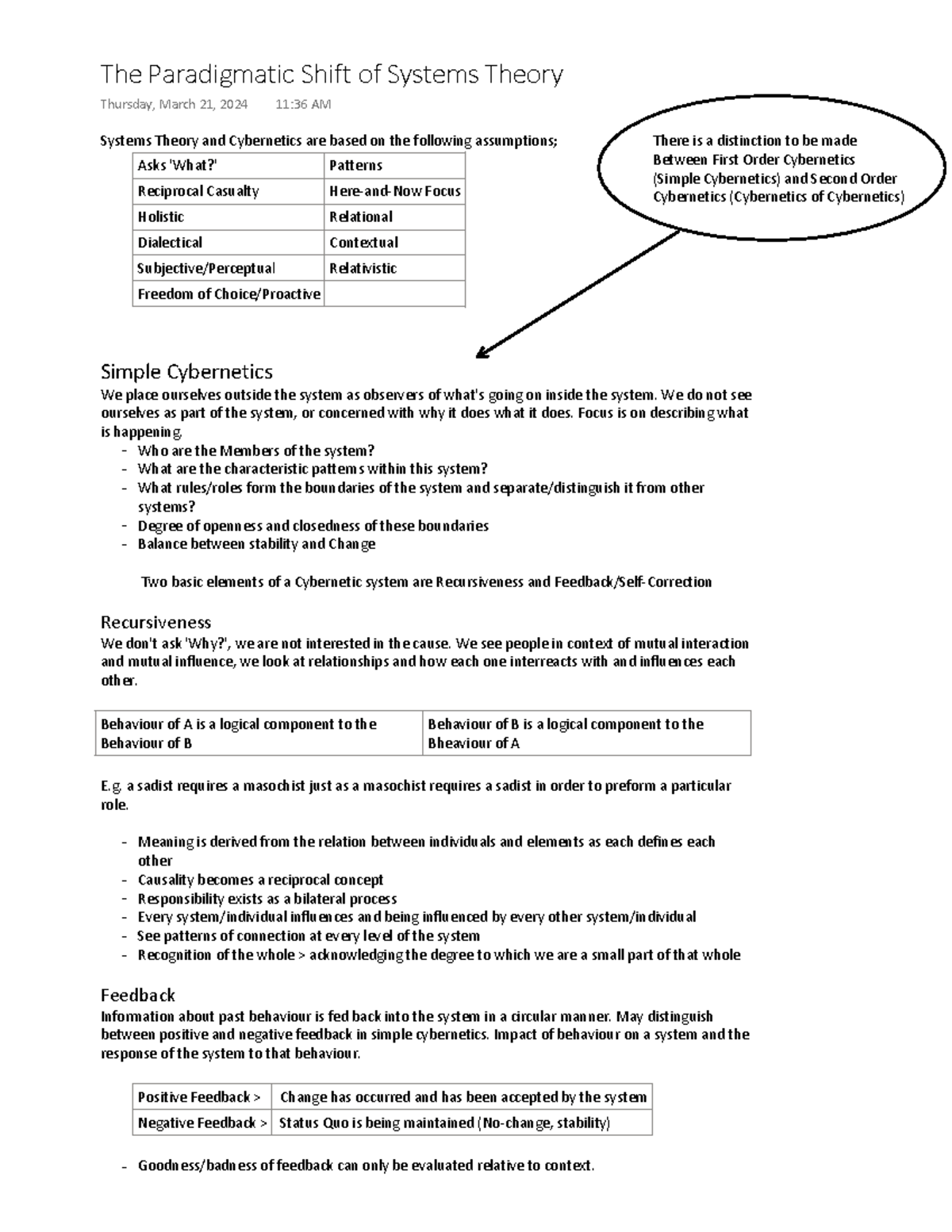 Systems Theory (ST101) Chapter Summary: Paradigmatic Shift Analysis ...