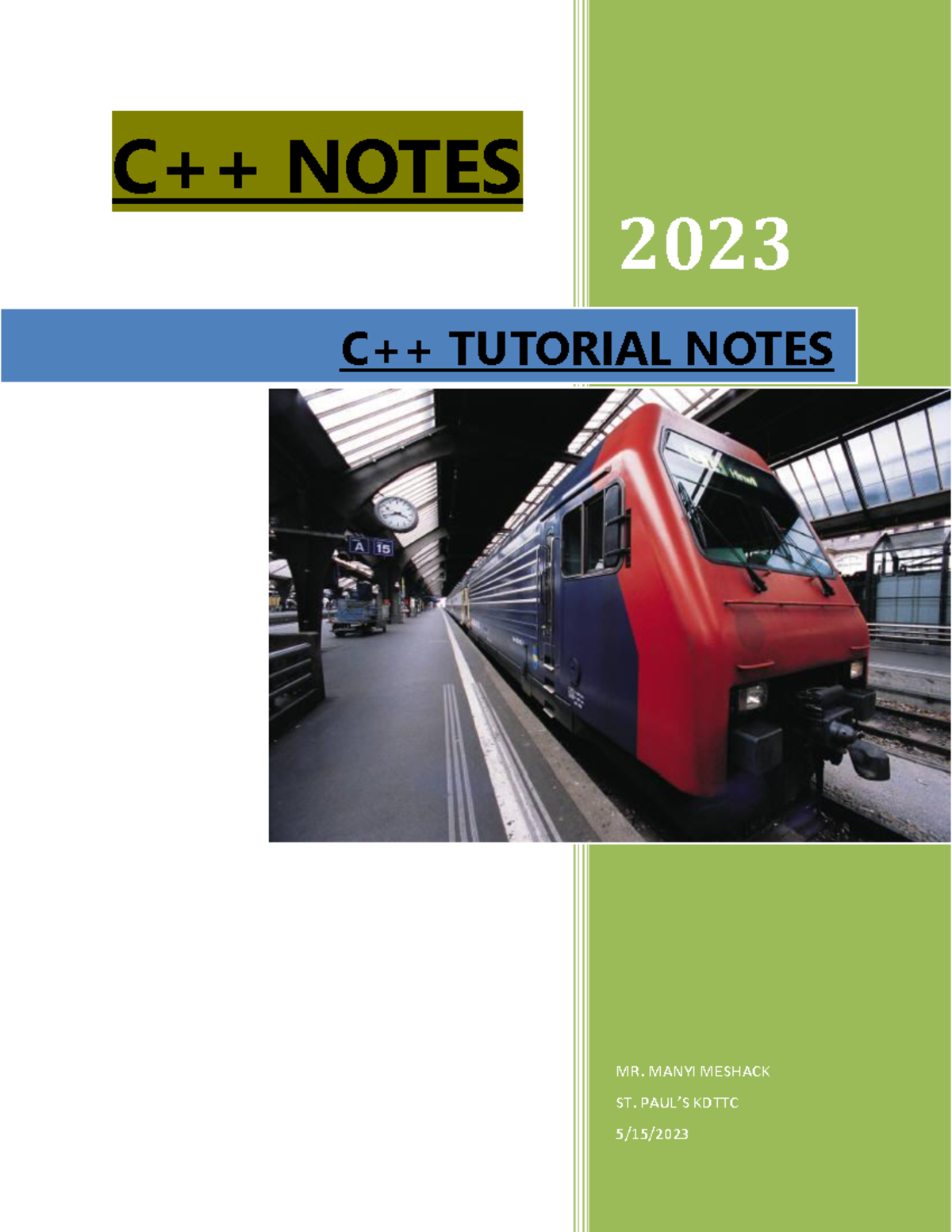 C++ Programming Notes - MM23 Tutorial Guide - Studocu