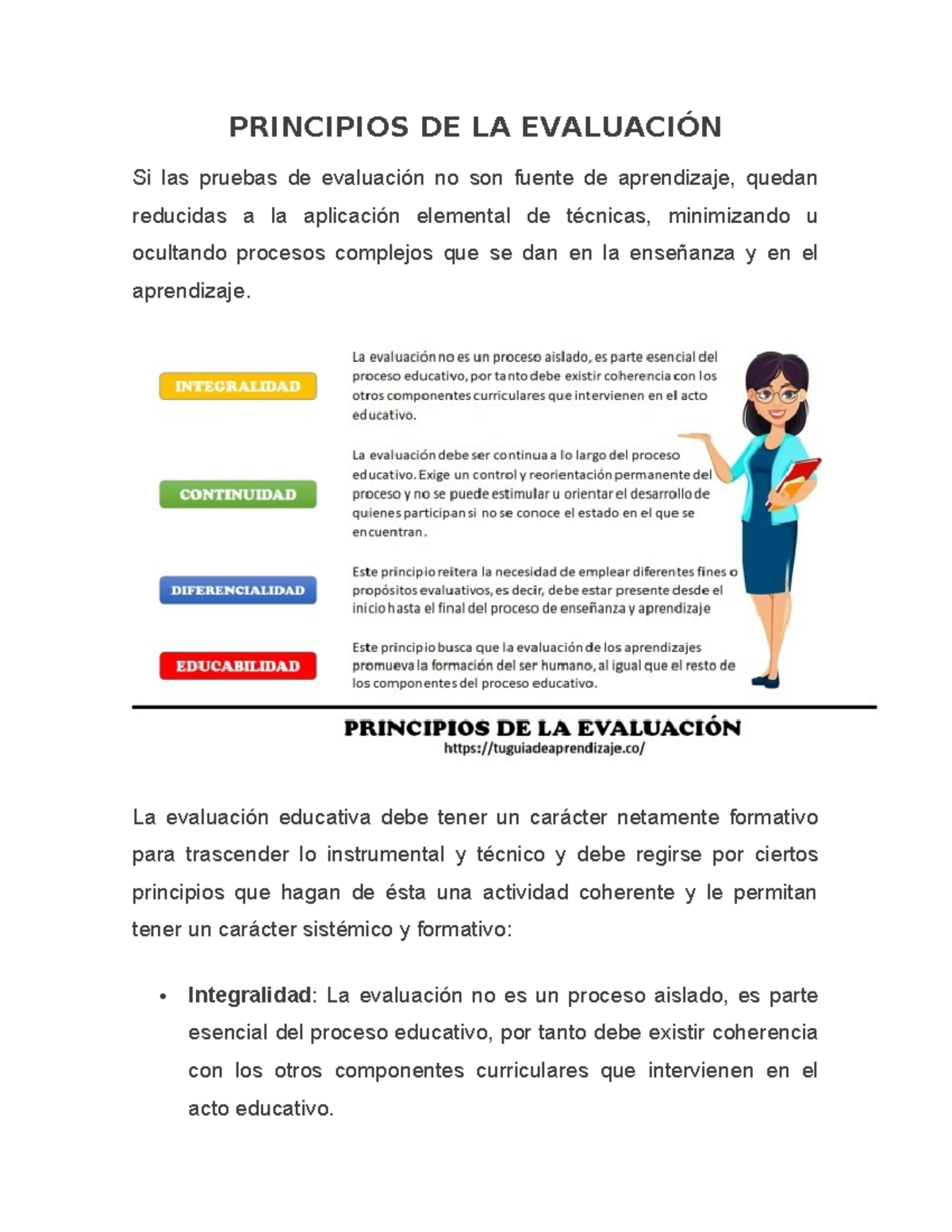 Principios De La Evaluación Formativa 18409 Studocu