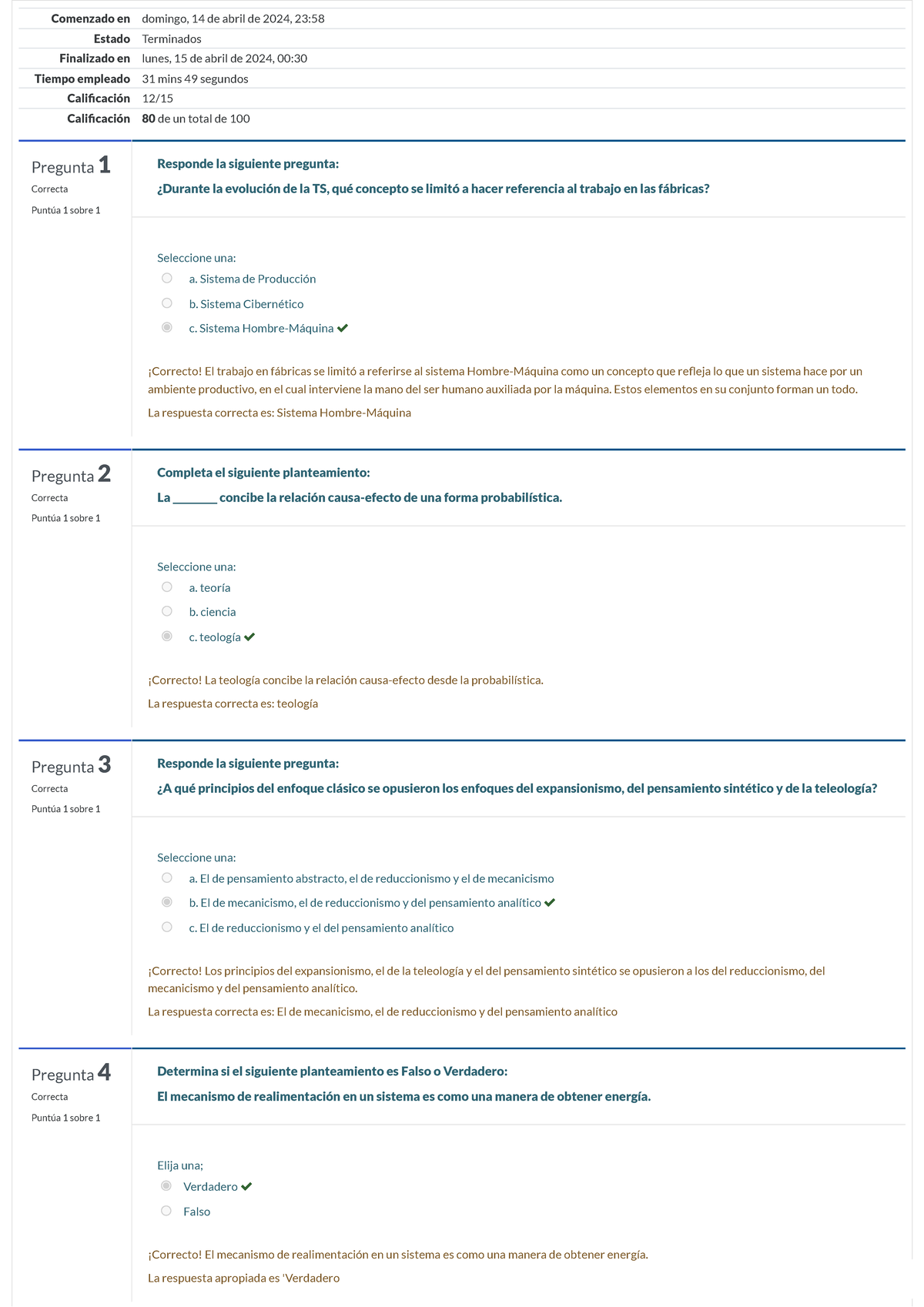 Examen Reto 1 - Resultados y Análisis de Respuestas Correctas - Studocu