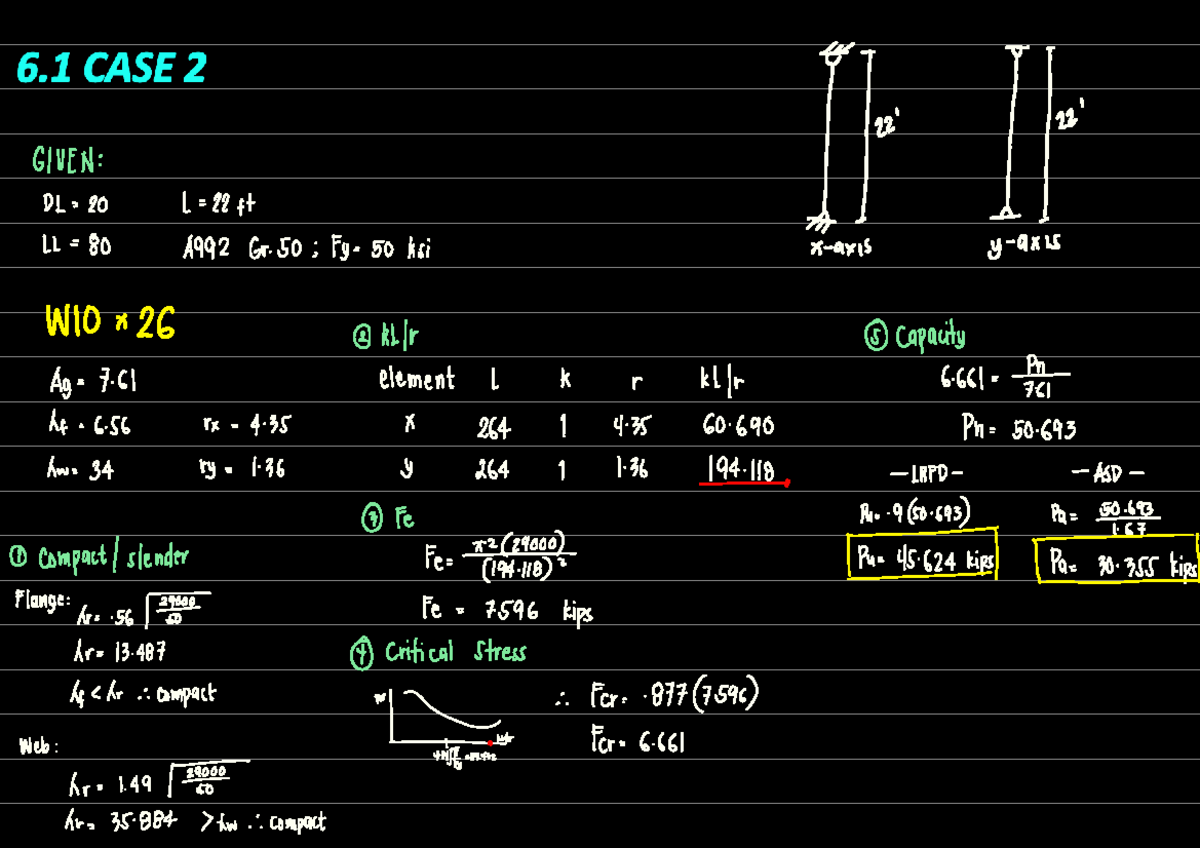 L5-BW Steel Design Analysis Notes: Case Studies and Capacity ...
