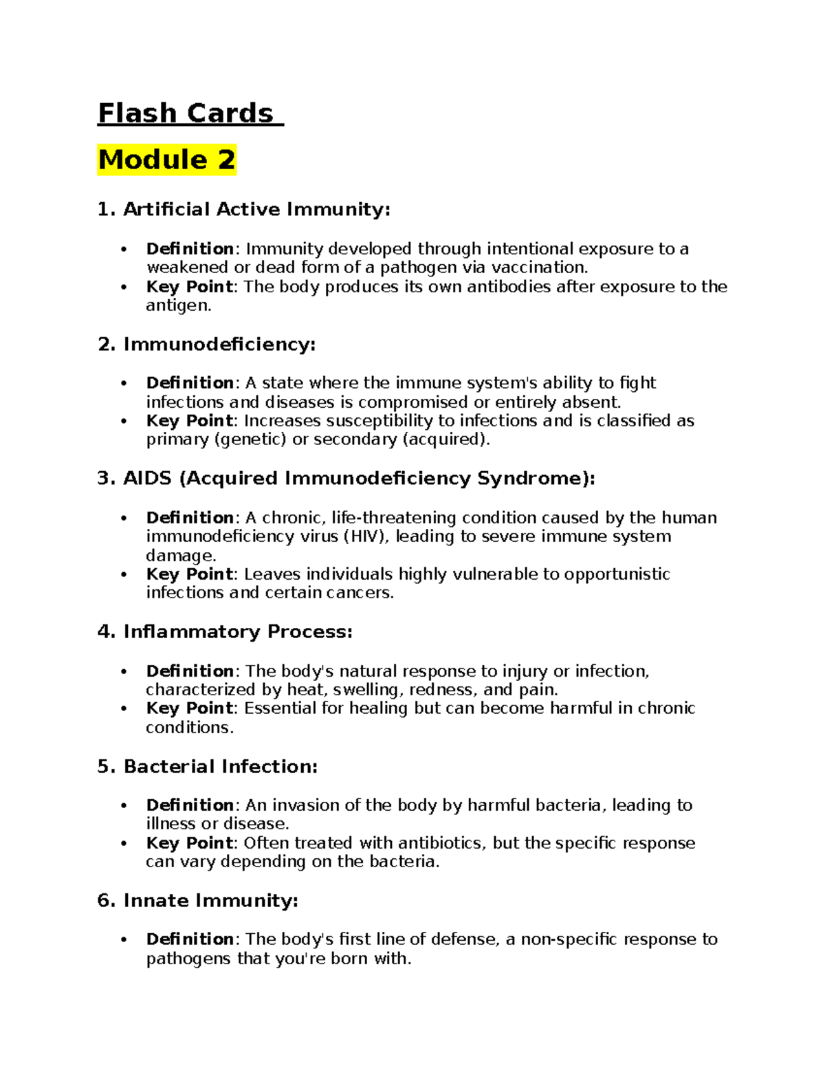 Flash Cards for Pathophysiology - Exam 2 Study Review - Studocu