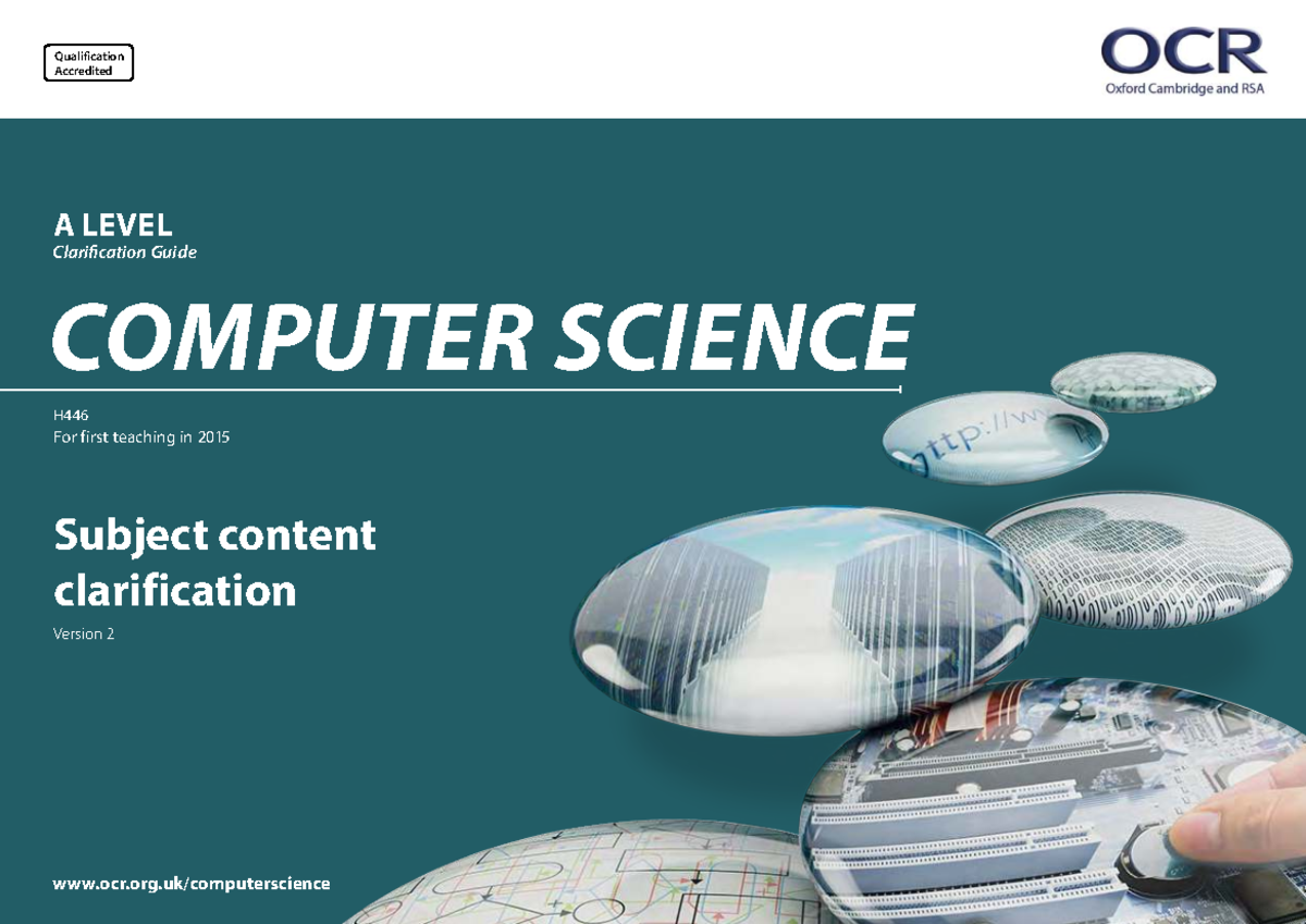 A Level Computer Science H446 Subject Content Clarification Guide - Studocu