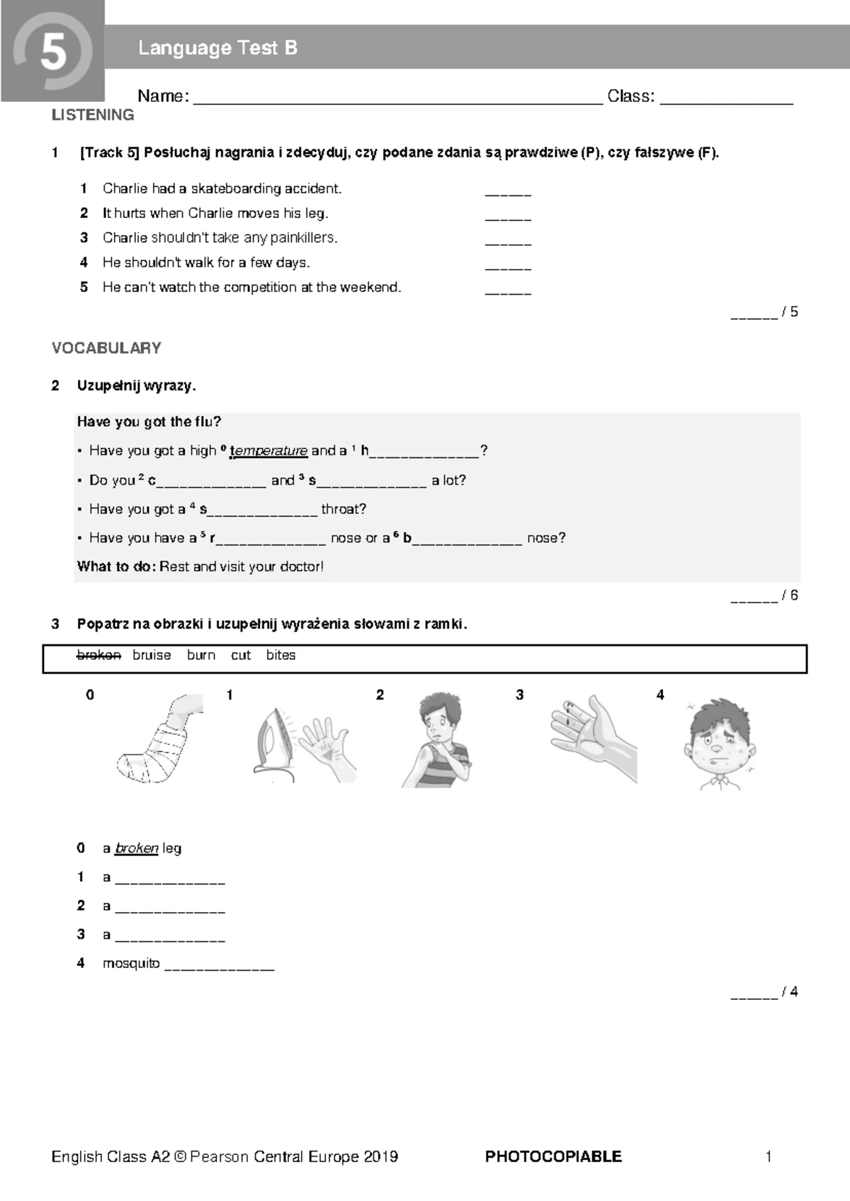 Junior Explorer 4 Unit 6 Test B - Listening, Reading, Vocabulary ...
