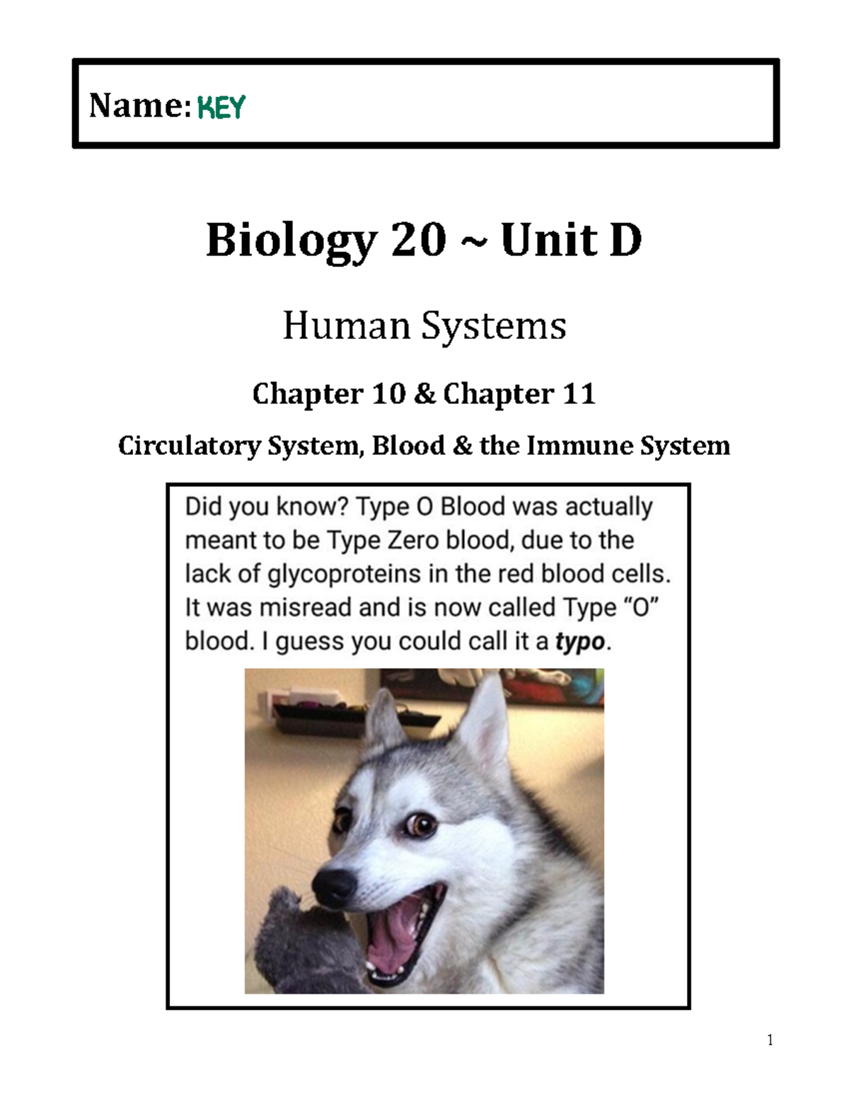 BIO 20 Final Exam Study Guide: Circulatory System Chapters 10 & 11 ...