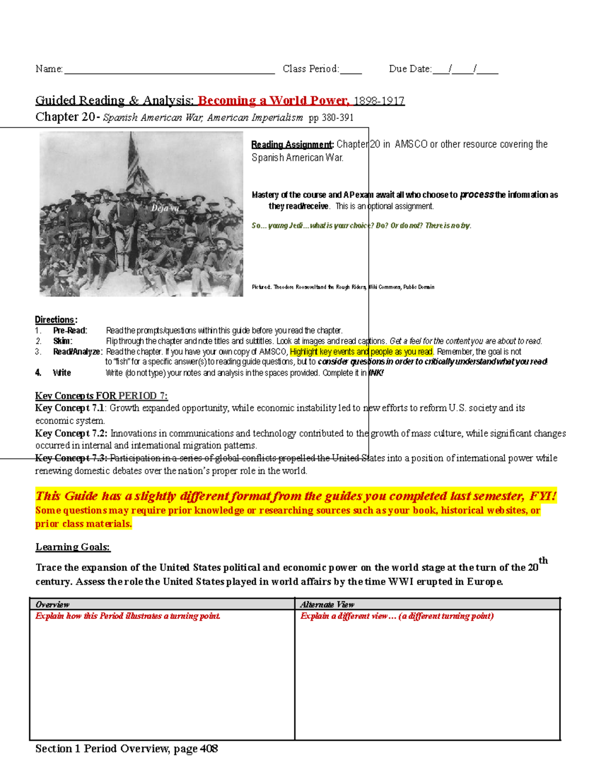 Chapter 20 Guided Reading: Spanish-American War (APUSH) - Studocu