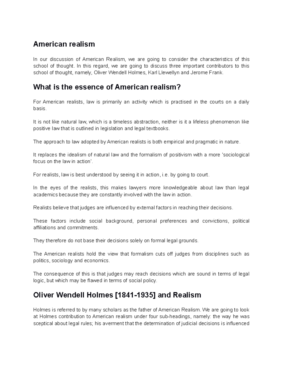 American Realism: Comprehensive Notes on Key Theorists & Concepts - Studocu