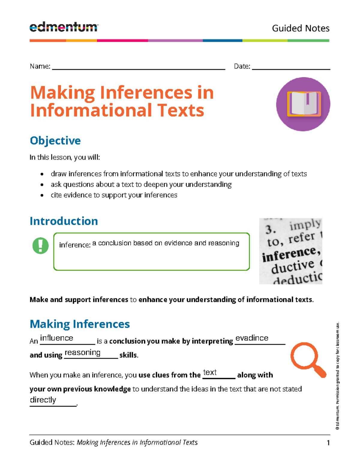 Making Inferences in Informational Texts - Lesson Plan (EDU 101) - Studocu