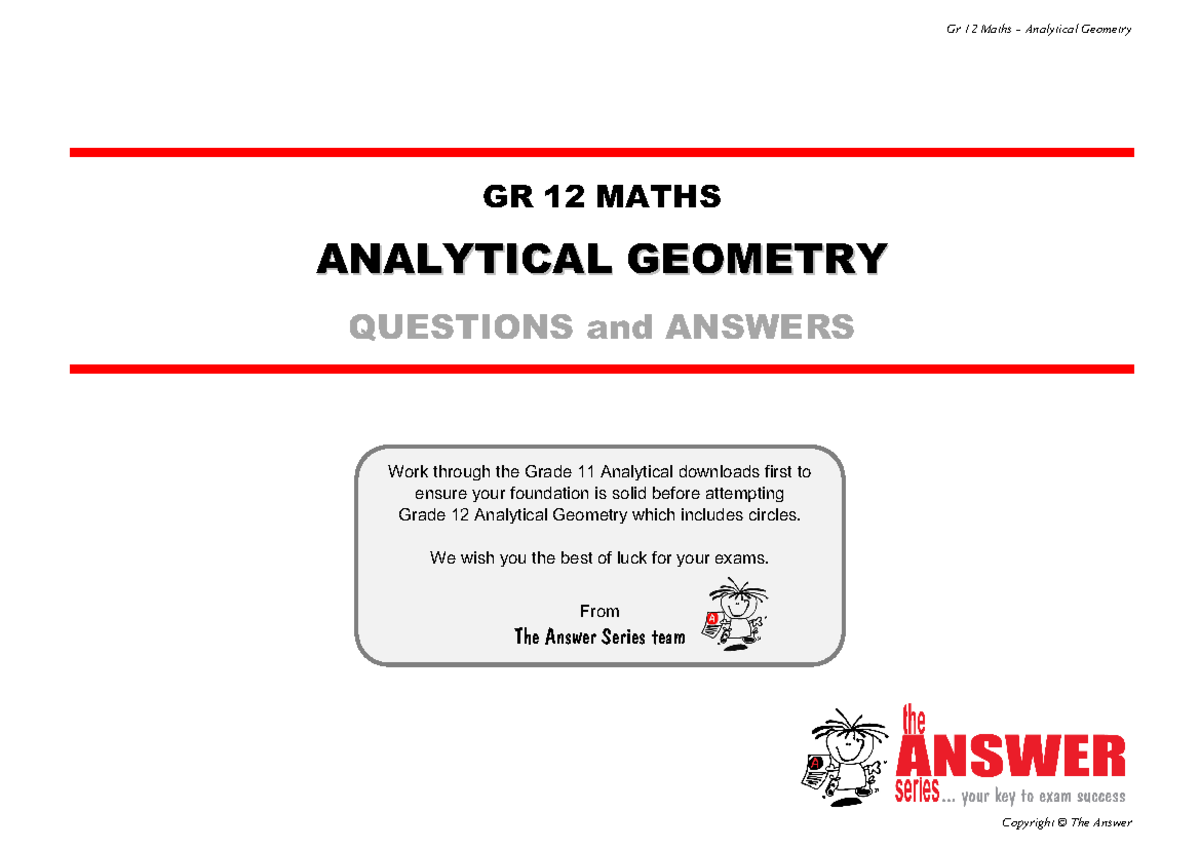 Gr 12 Maths: Analytical Geometry Questions & Answers Guide - Studocu