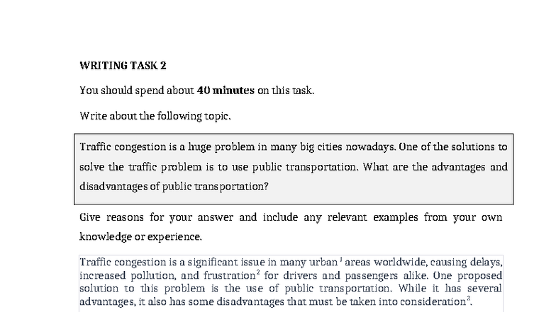 Advantages and Disadvantages of Public Transportation - Writing Task 2 ...