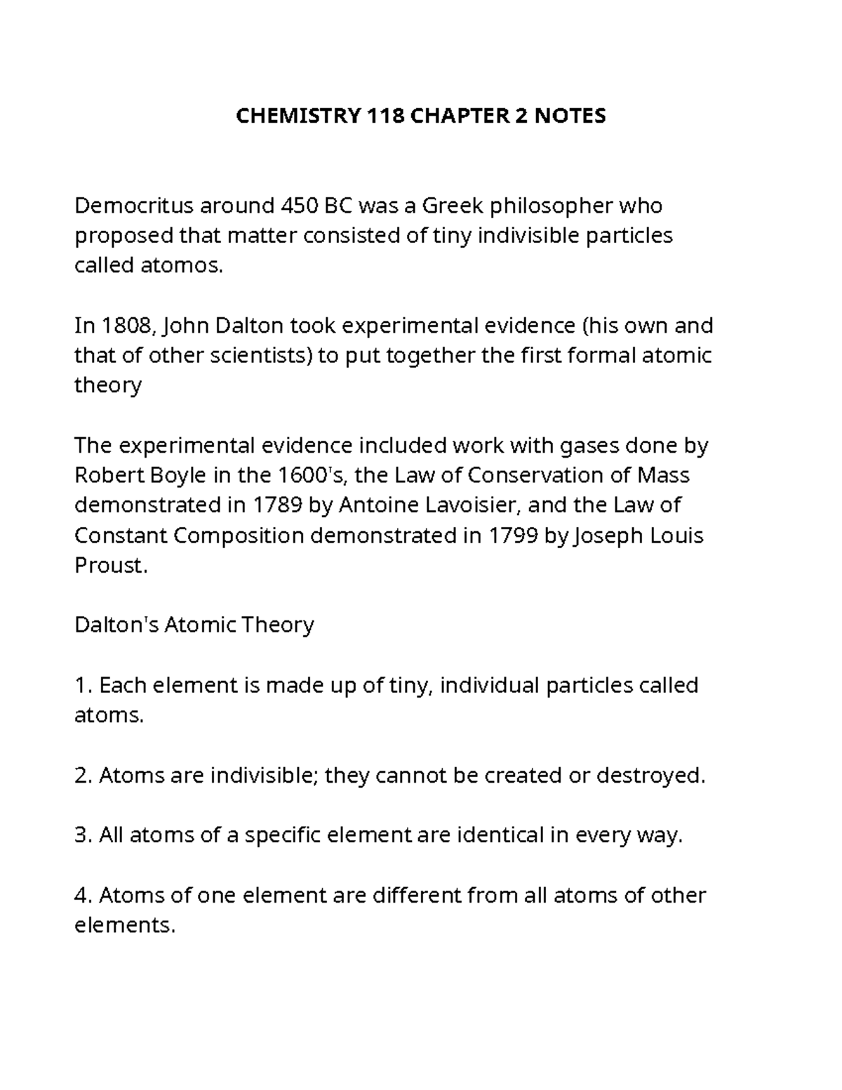 Chemistry 118 Lecture Notes: Isotopes, Radioactivity & Atomic Theory ...