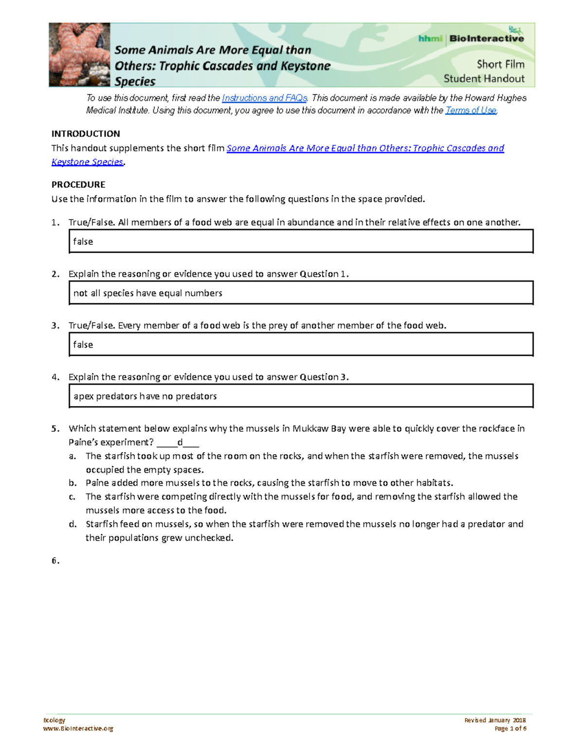 Keystone Species and Trophic Cascades: Exam Prep - 7644190 - Studocu