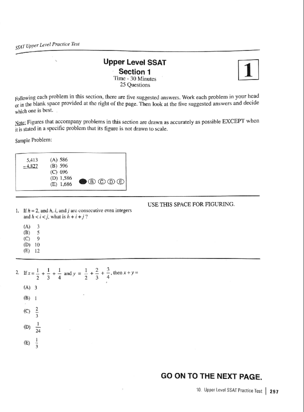 SSAT Upper Level PR - Math Practice Test (2019) Answer Key - Studocu
