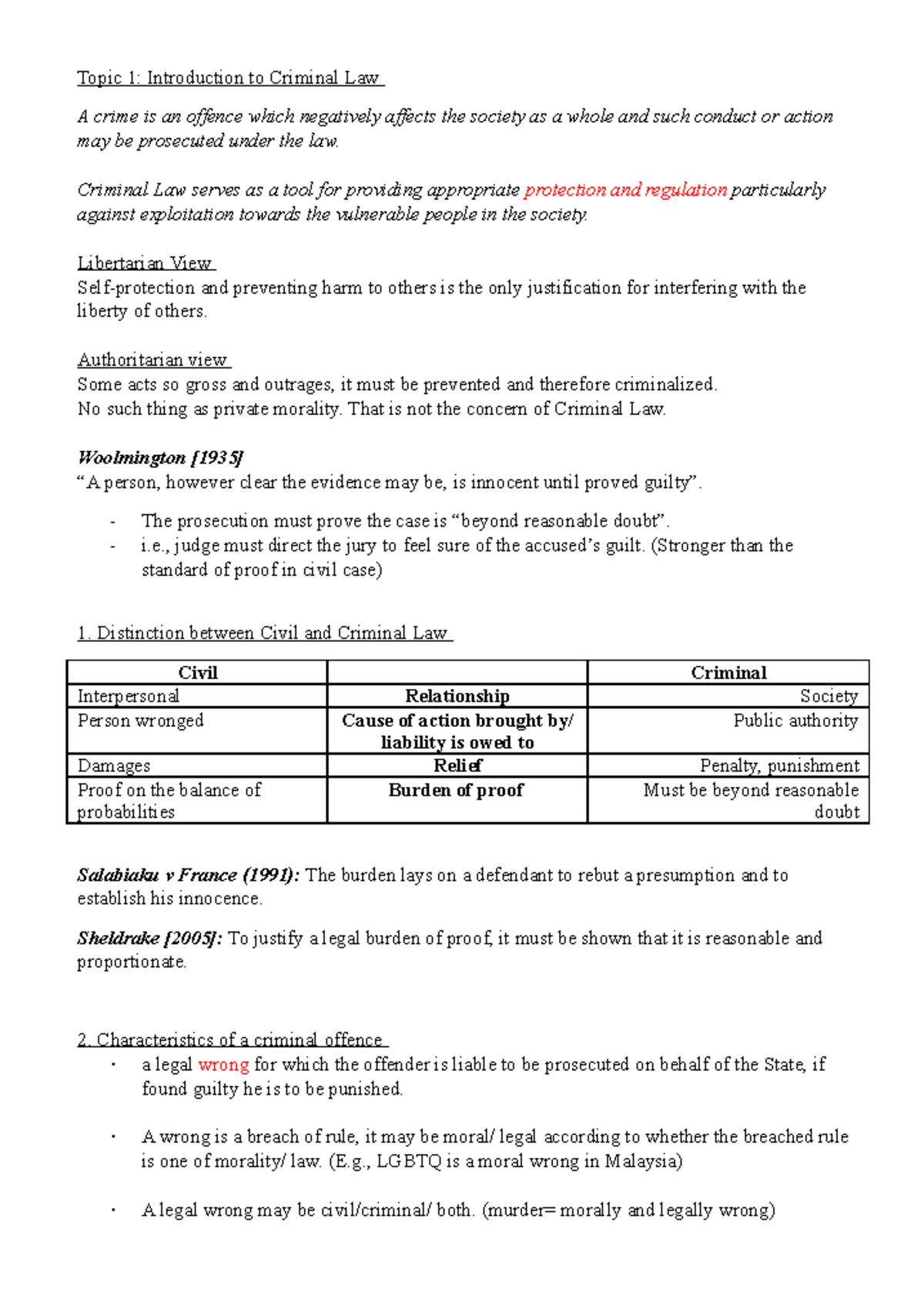 Introduction to Criminal Law (CL101): Key Principles and Case Insights ...