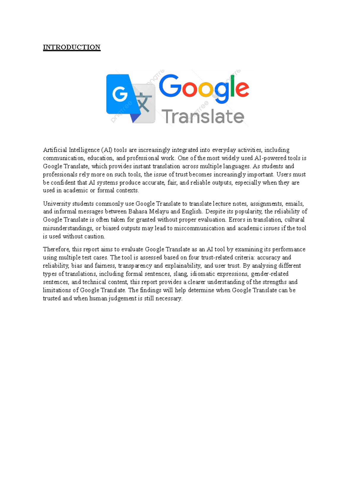 ICT 500 - Evaluating Google Translate: Trust, Accuracy, and Bias - Studocu