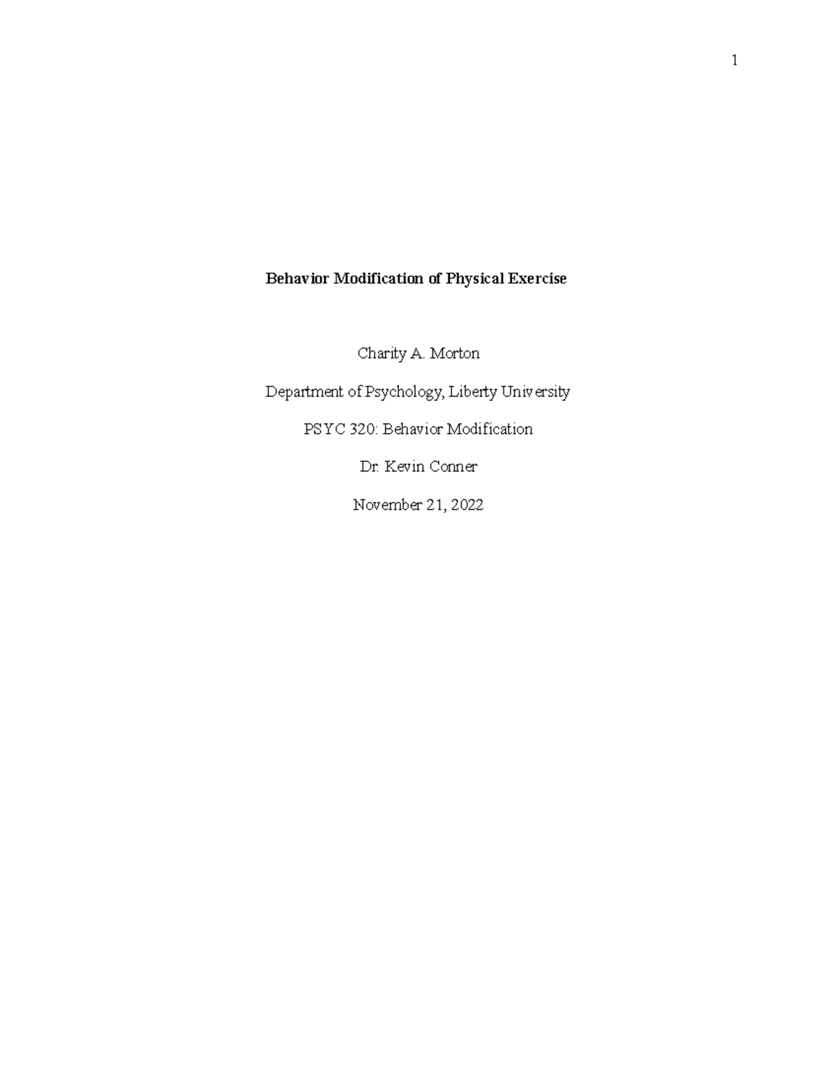 PSYC 320: Behavior Modification Project - Baseline Phase Report - Studocu