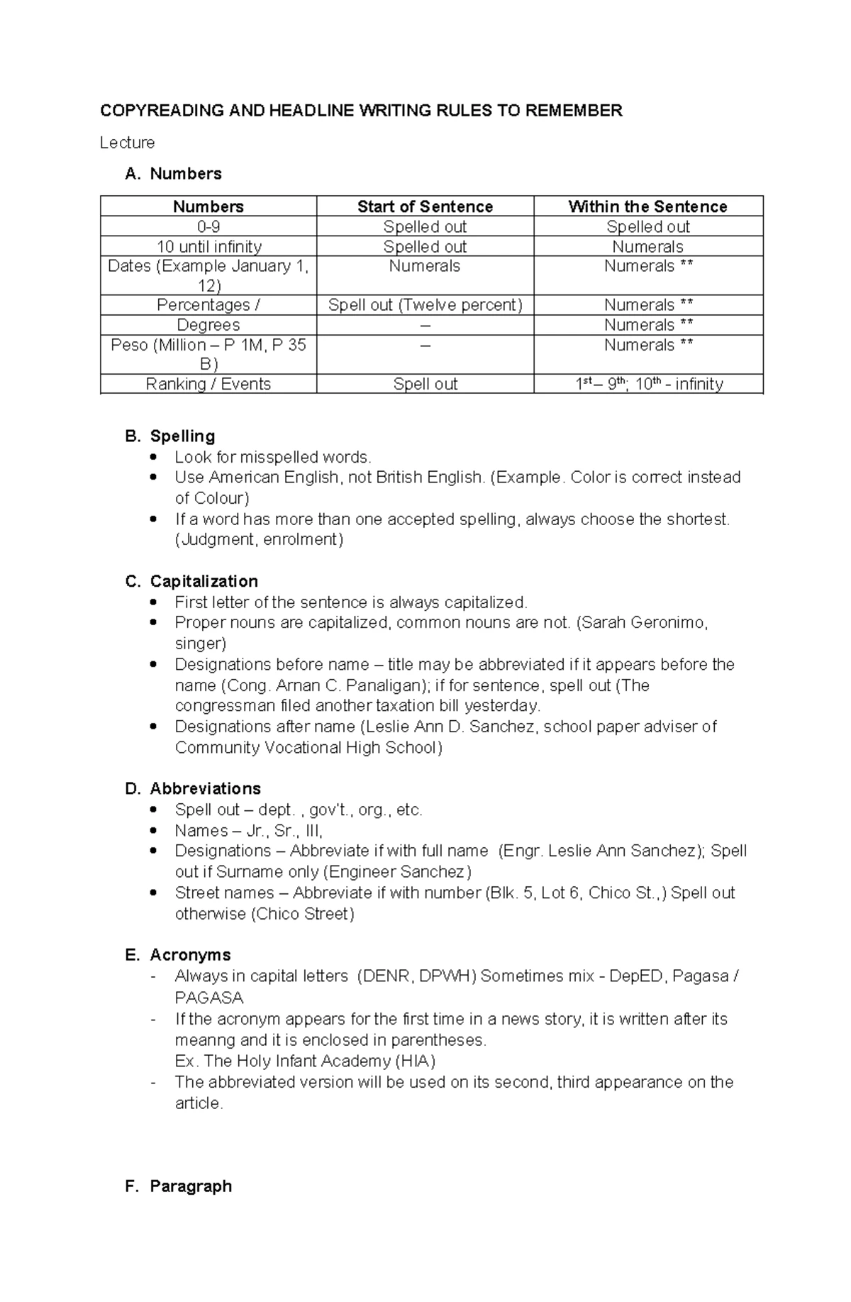 Copyreading & Headline Writing Rules: A Guide for Journalists - Studocu